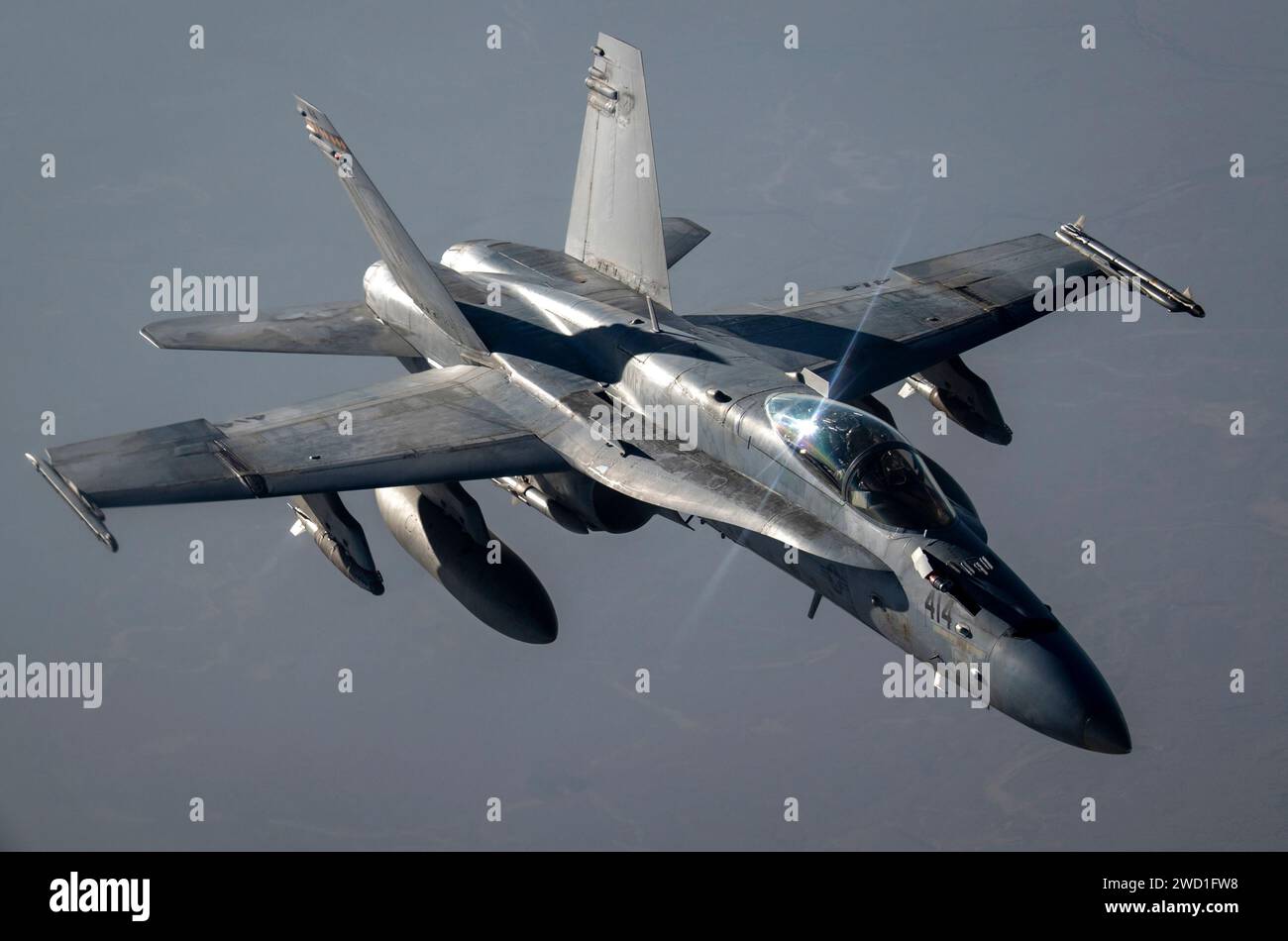 A U.S. Marine Corps F/A-18C Hornet flying in support of Operation ...