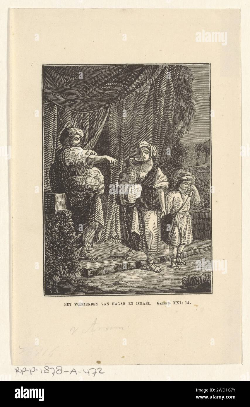 Abraham drives Hagar and Ismaël, Rombertus Julianus van Arum, 1822 ...