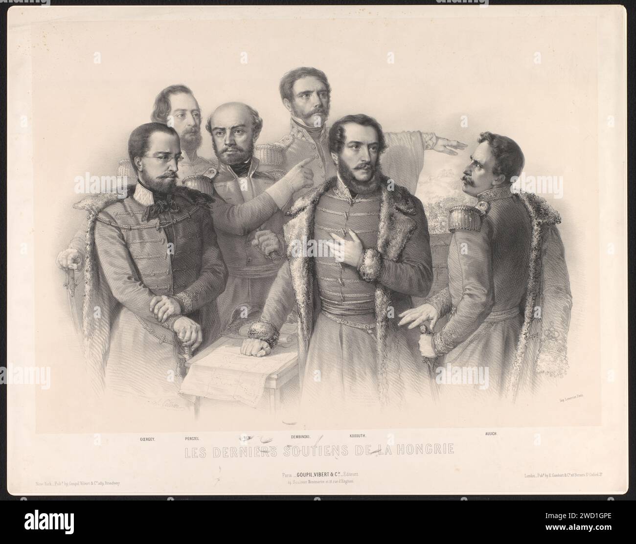 Six portraits of army leaders from Hungary, Alexandre Collette, c. 1849 ...