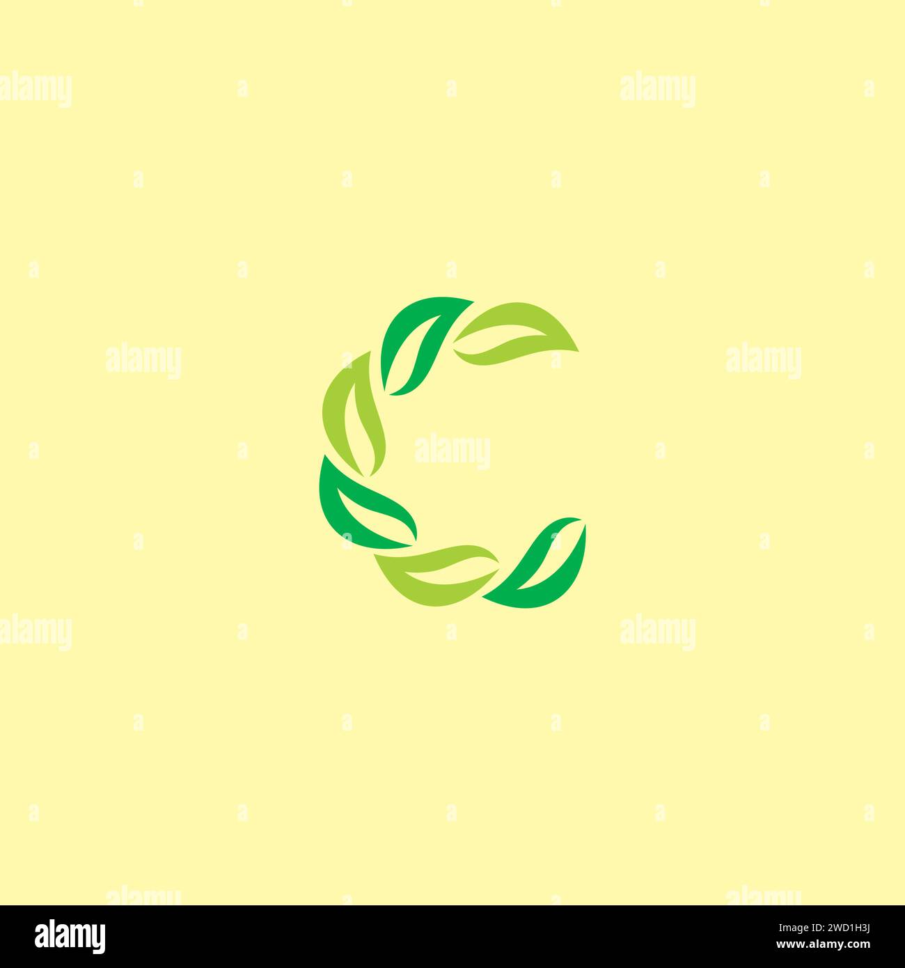 Letter green leaf sun Stock Vector Images - Alamy
