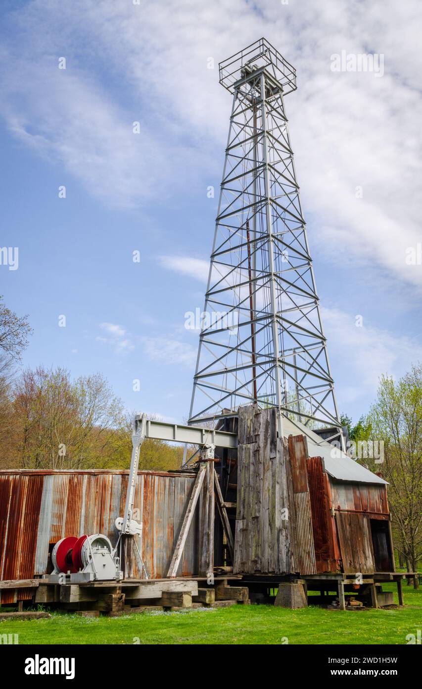 The Drake Well Museum and Parkin the scenic Oil Creek Valley, USA Stock ...