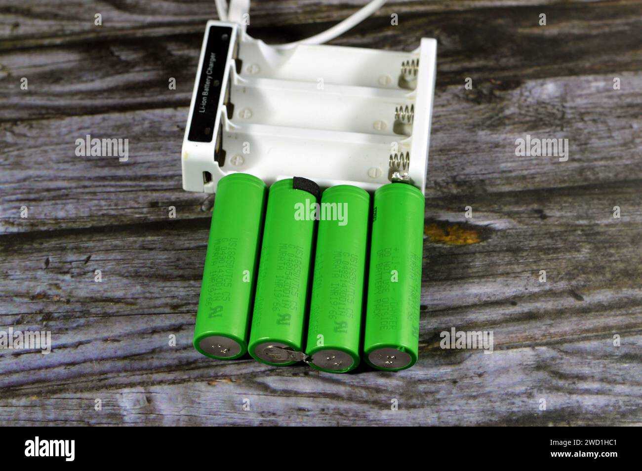 Cairo, Egypt, January 15 2024: 18650 battery pack cells, cylindrical ...