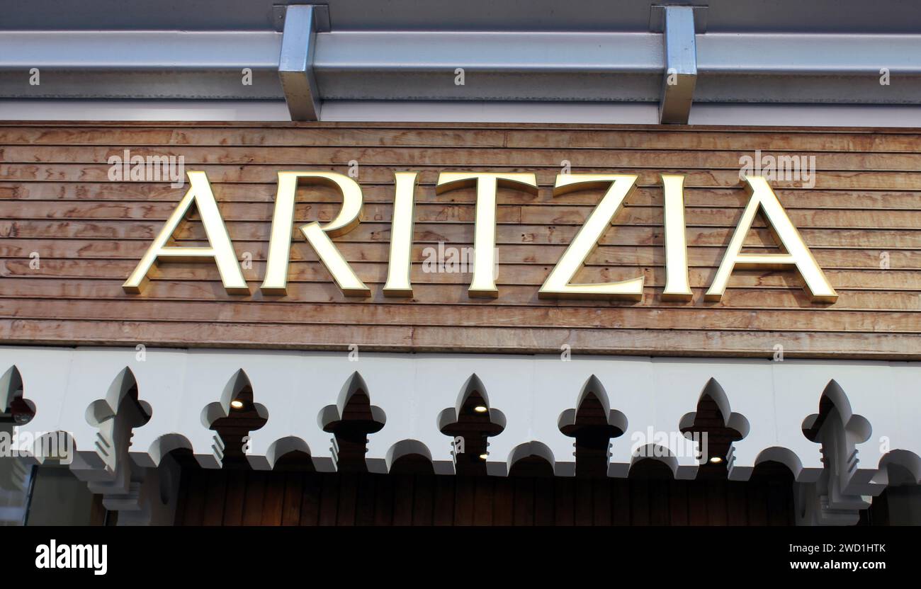 The Aritzia signage at the storefront in Vancouver, British Columbia ...