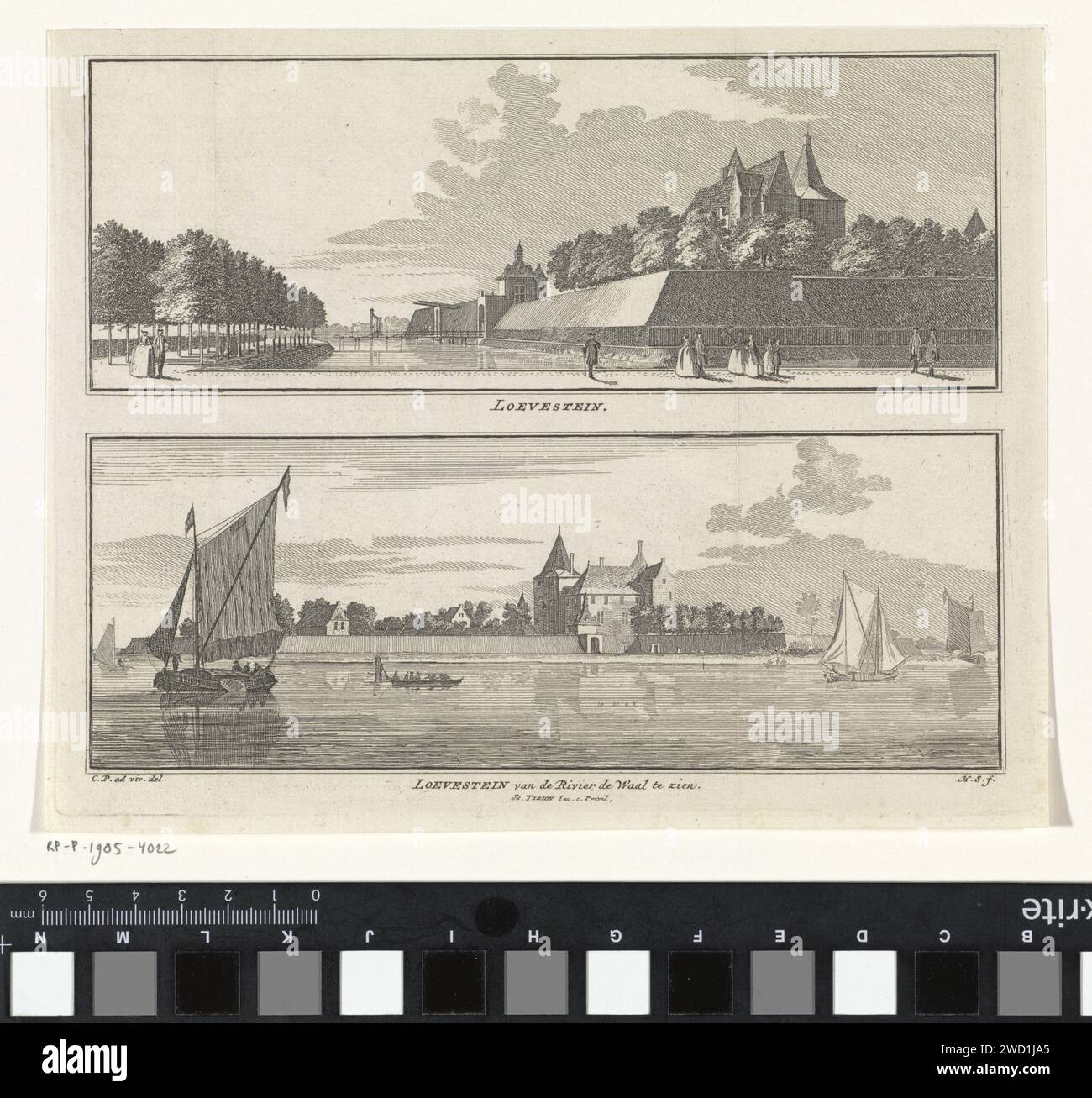 Two faces locked Loevestein, Hendrik Spilman, after Cornelis Pronk ...
