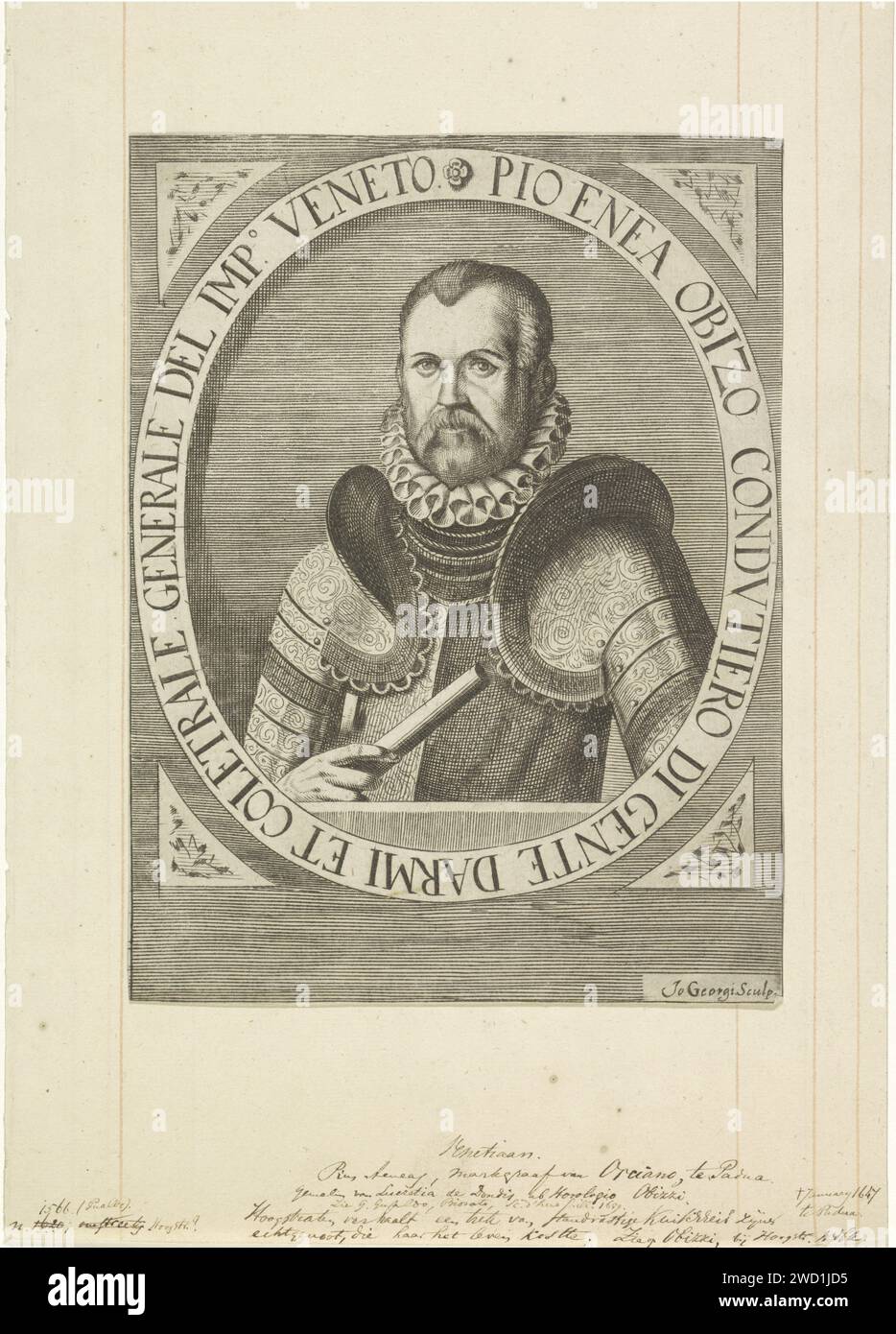 Portret Van Pio Enea I Obizzi, Giovanni Georgi, 1600 - 1699 print Italy ...