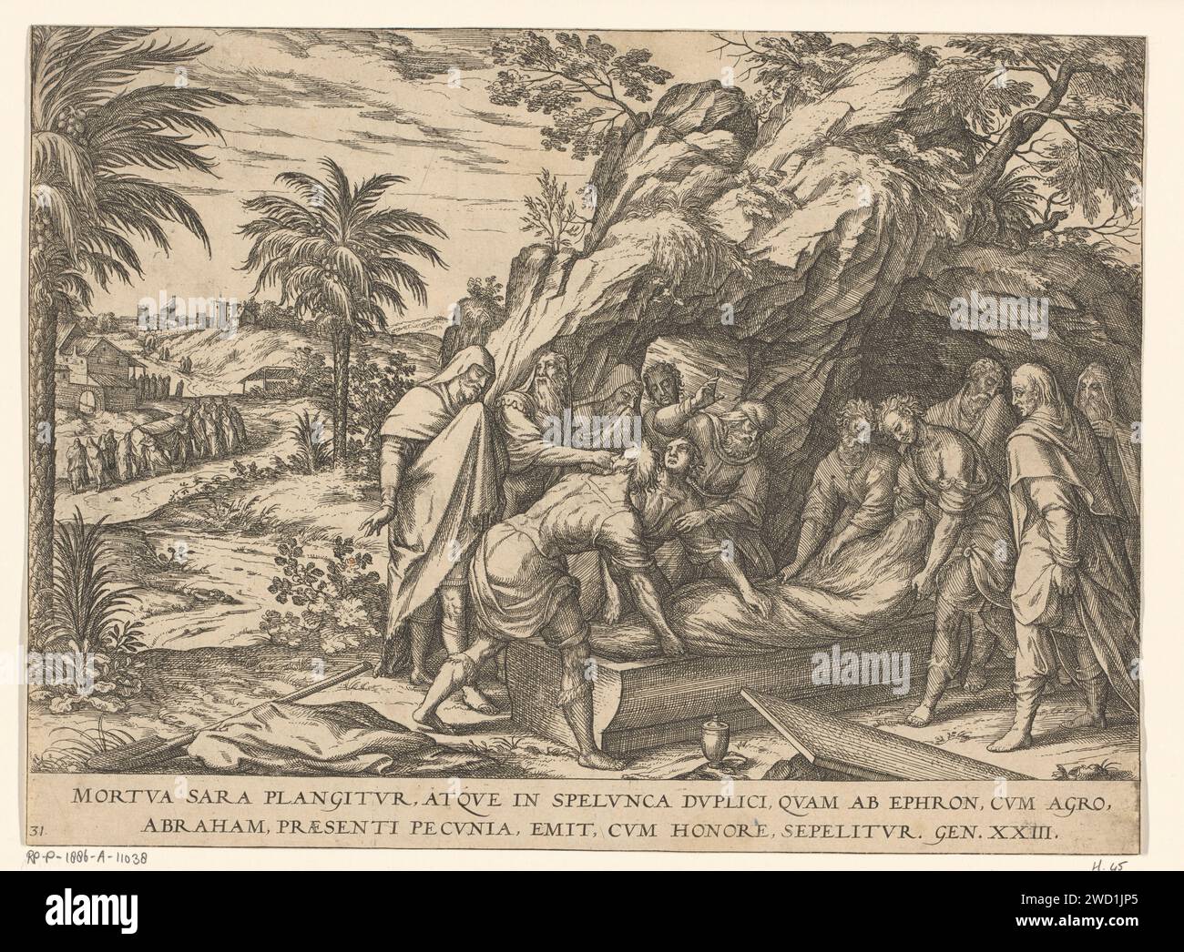 Funeral of Sara, Symon Novelanus (attributed to), 1577 - 1627 print Abraham lets his wife Sara ...