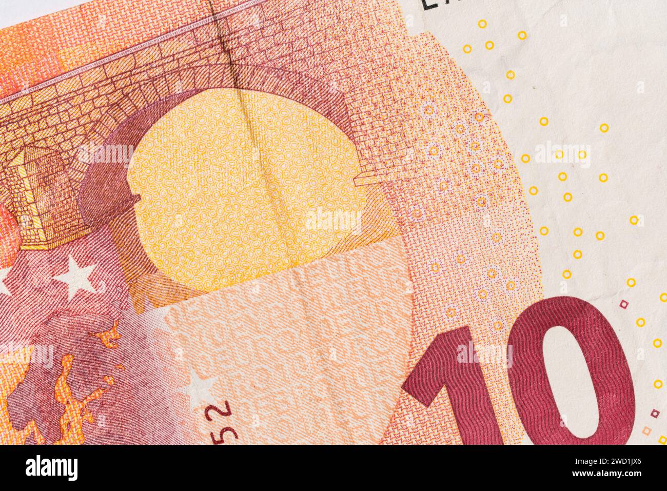 Ten Euro banknote fragment closeup Stock Photo - Alamy