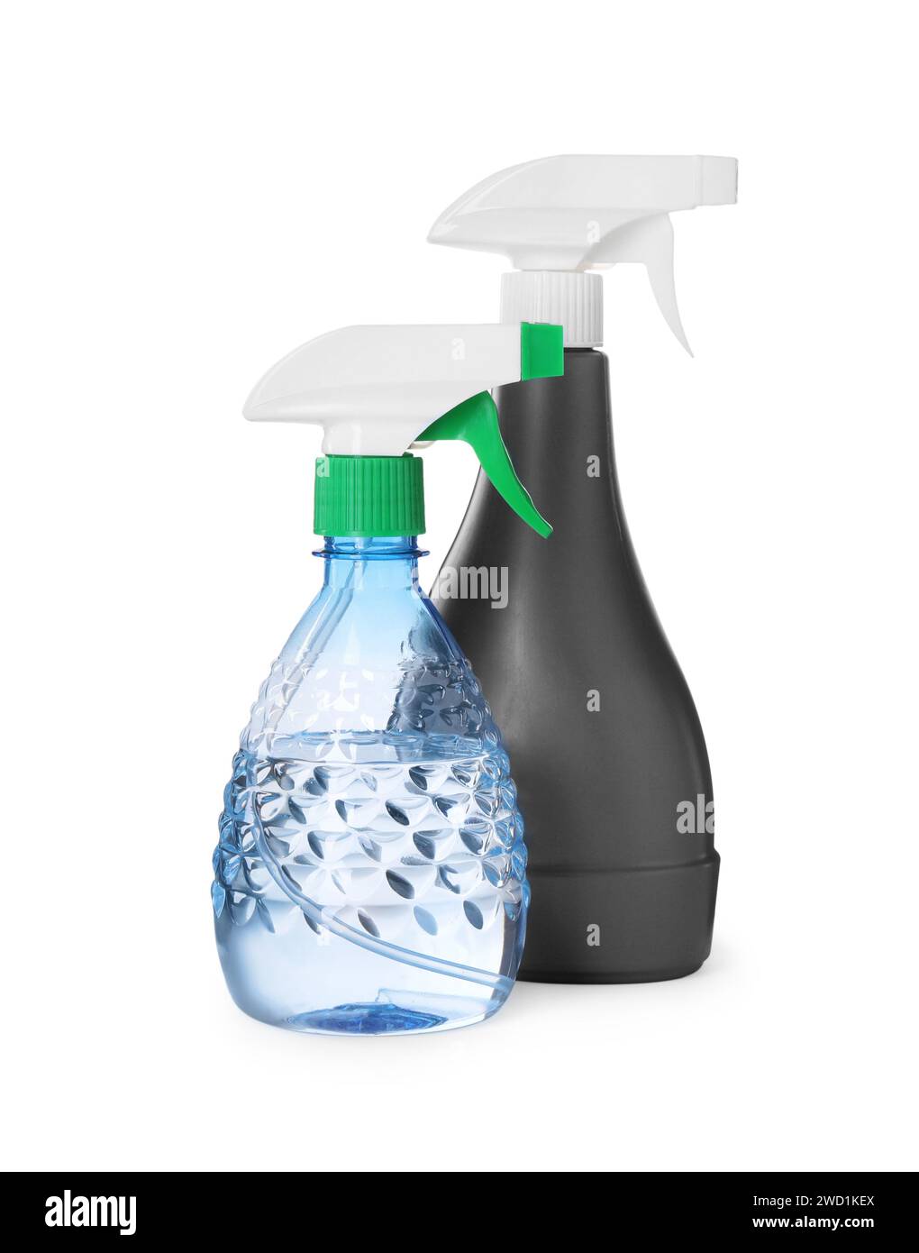 Two plastic spray bottles isolated on white Stock Photo - Alamy