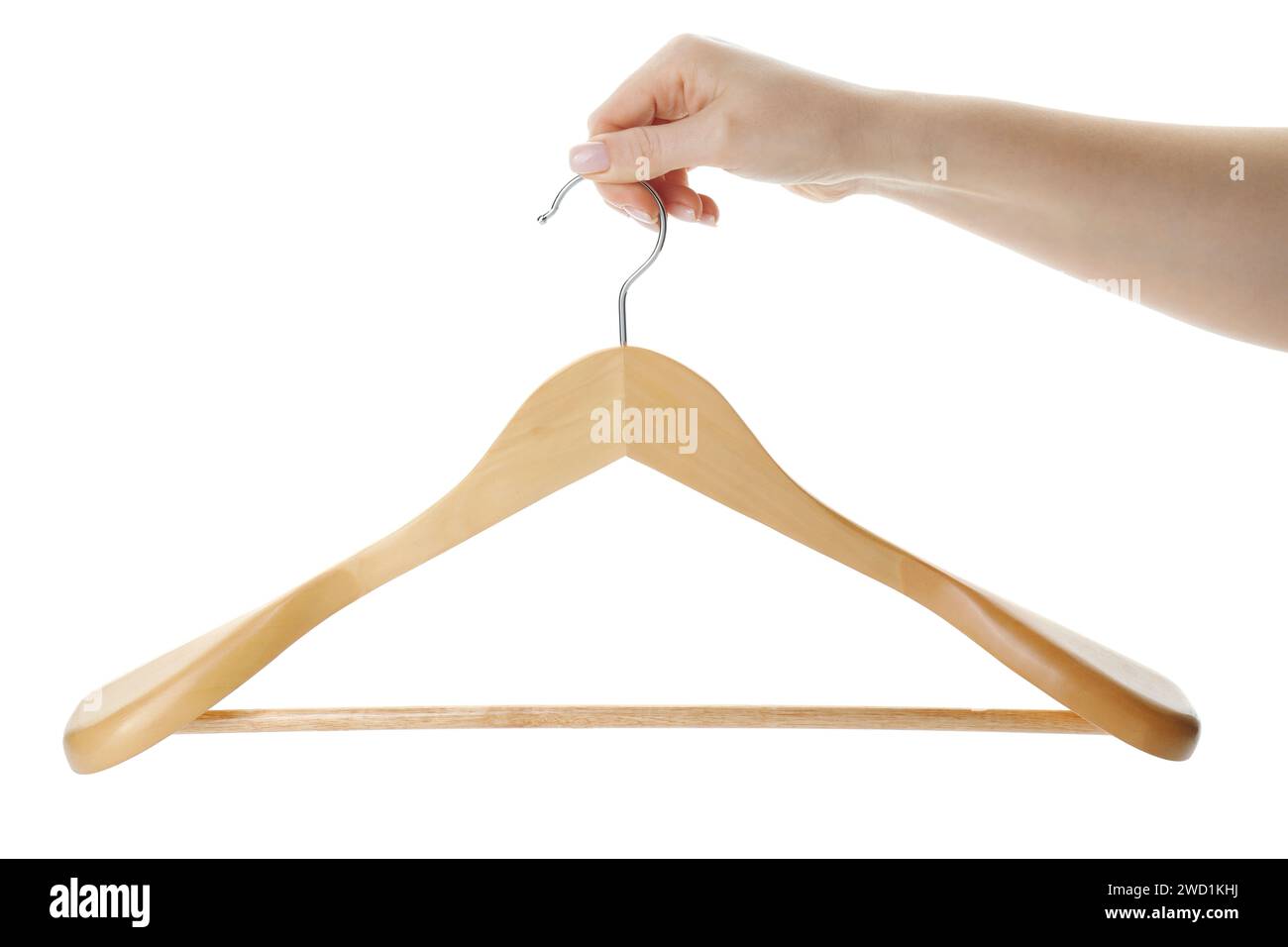 Hand holding hanger Cut Out Stock Images & Pictures - Alamy