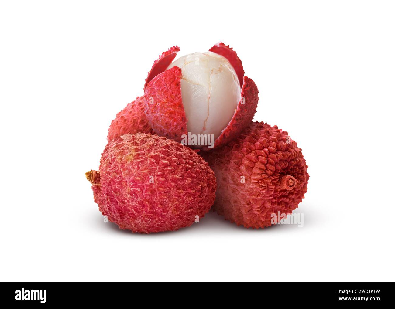 Fresh lychees isolated on white. Tropical fruit Stock Photo - Alamy