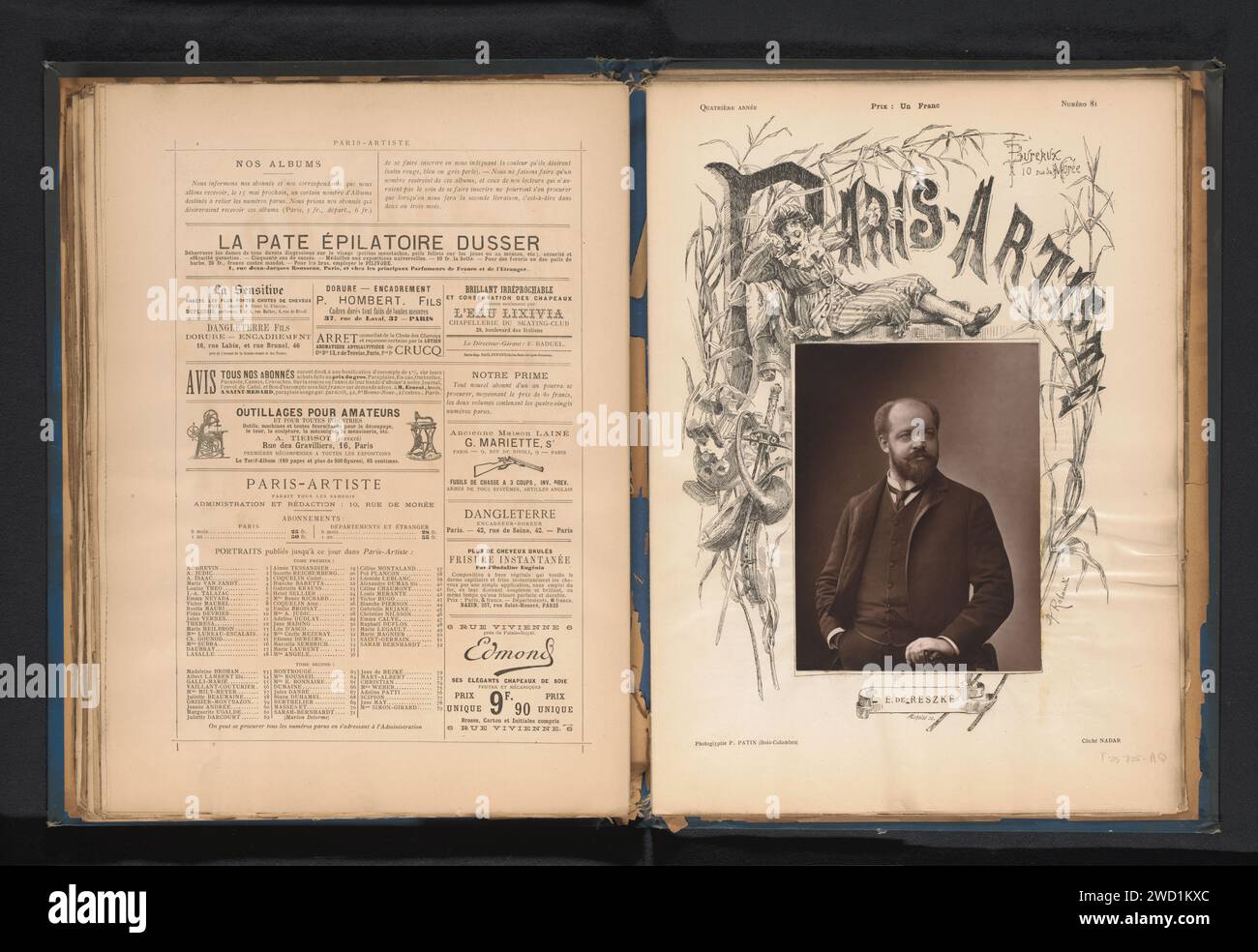 Portret is Édouard de reske, Felix Nadar, c. 1880 - c. 1886 ...