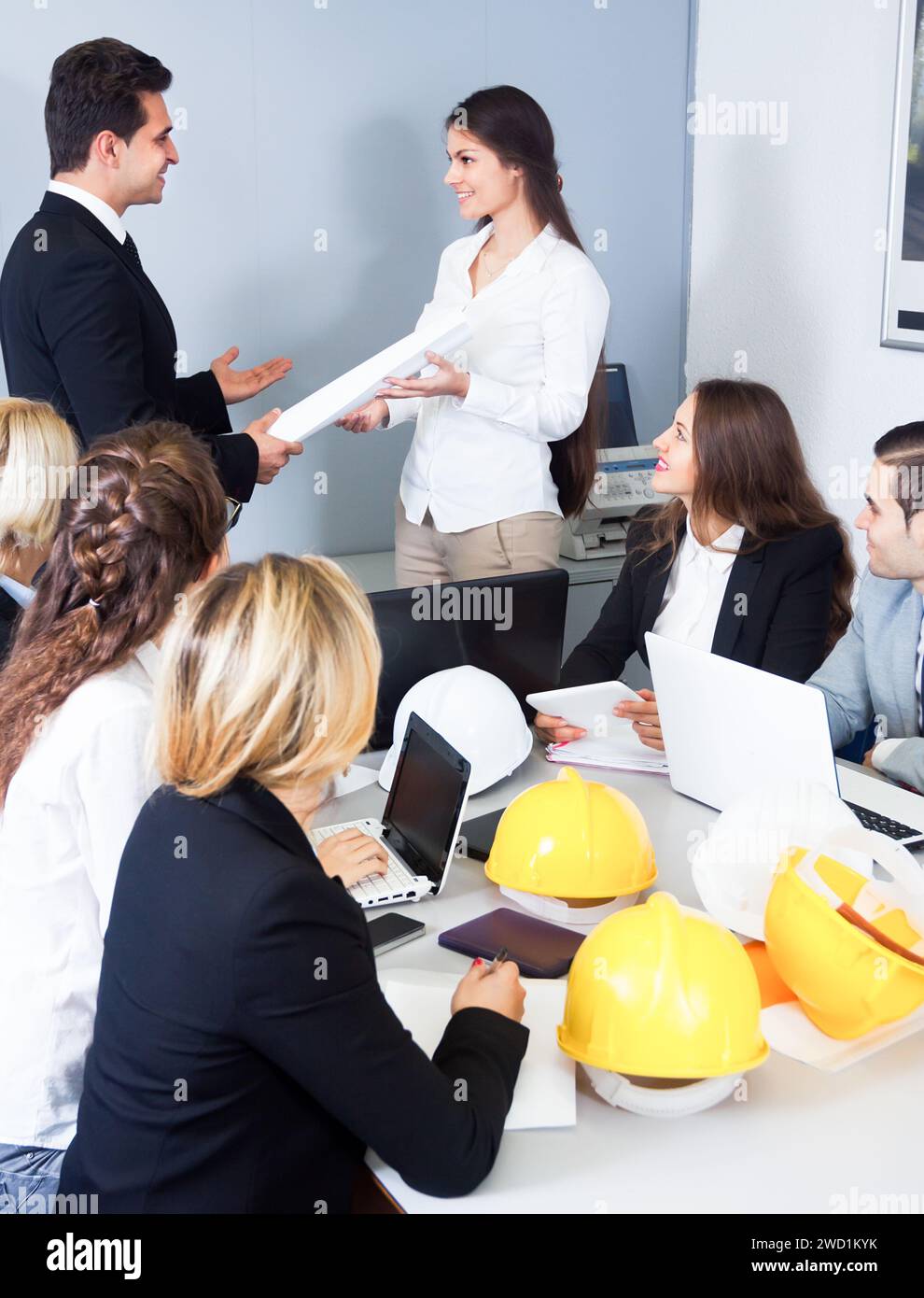 Business handshake at negotiations in office Stock Photo - Alamy