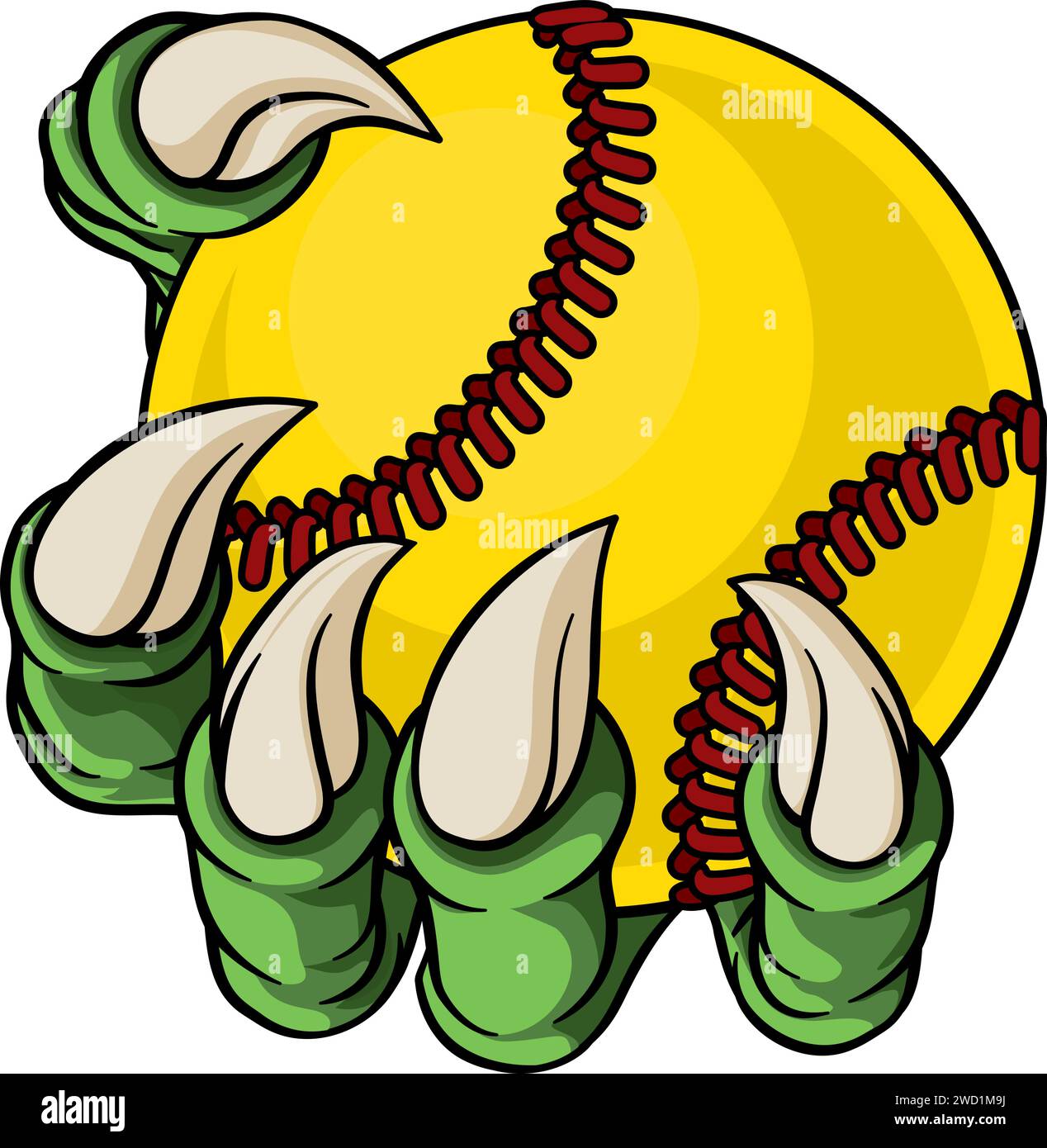 Claw Softball Baseball Ball Dragon Monster Hand Stock Vector Image ...