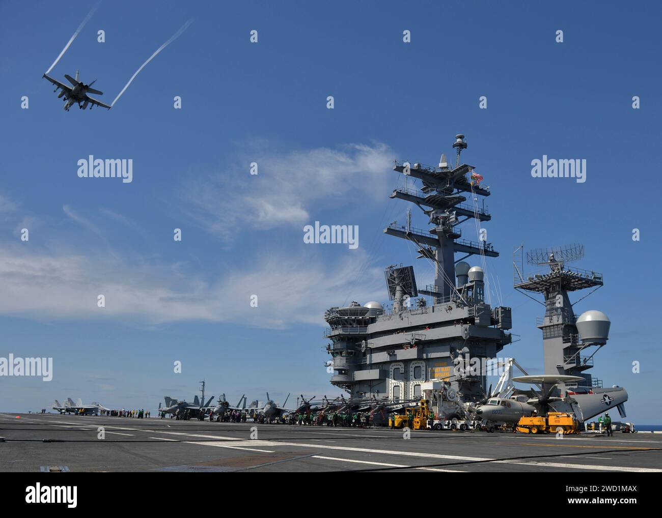 Airplane flying over ship hi-res stock photography and images - Alamy