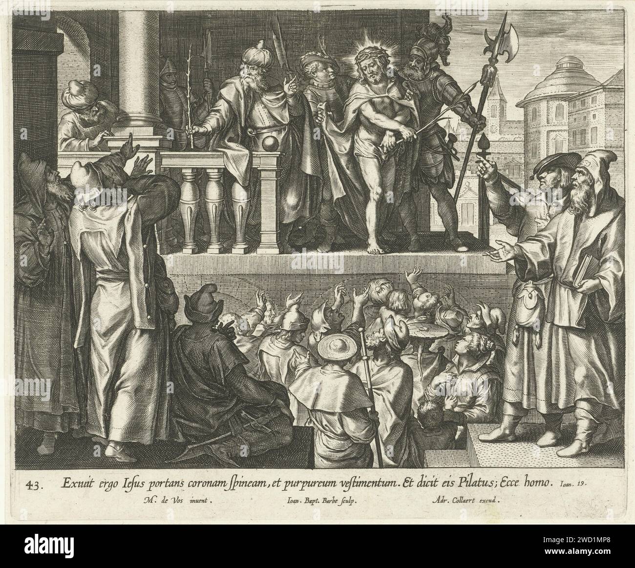 Ecce Homo, Jan -Baptist Barbé, After Maerten de Vos, 1598 - 1618 print ...