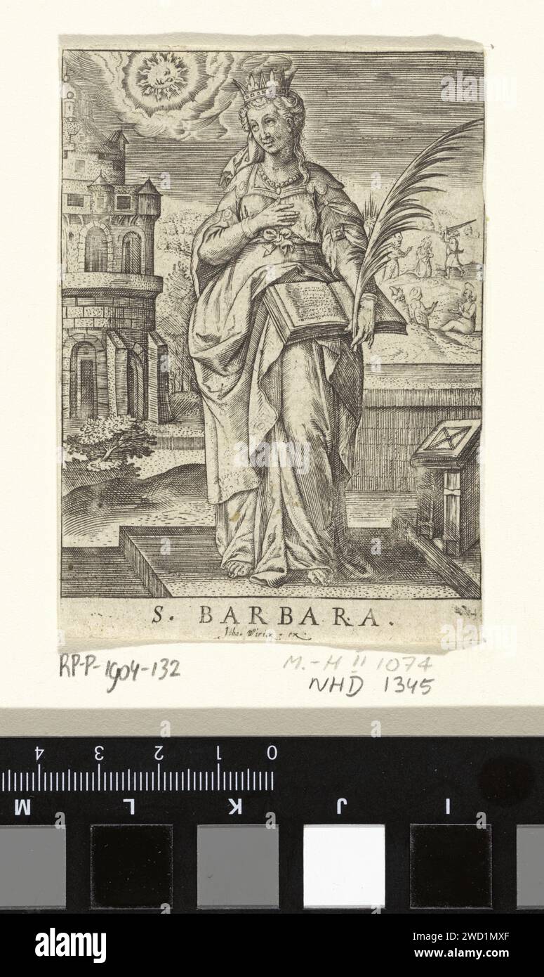 H. Barbara, Johannes Wierix, 1559 - before 1620 print Saint Barbara, in ...