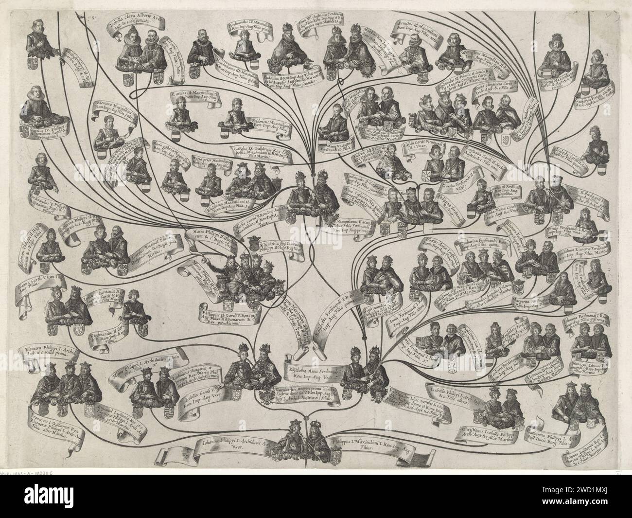 Family tree of the Habsburg House (third leaf), Aegidius Sadeler (II ...