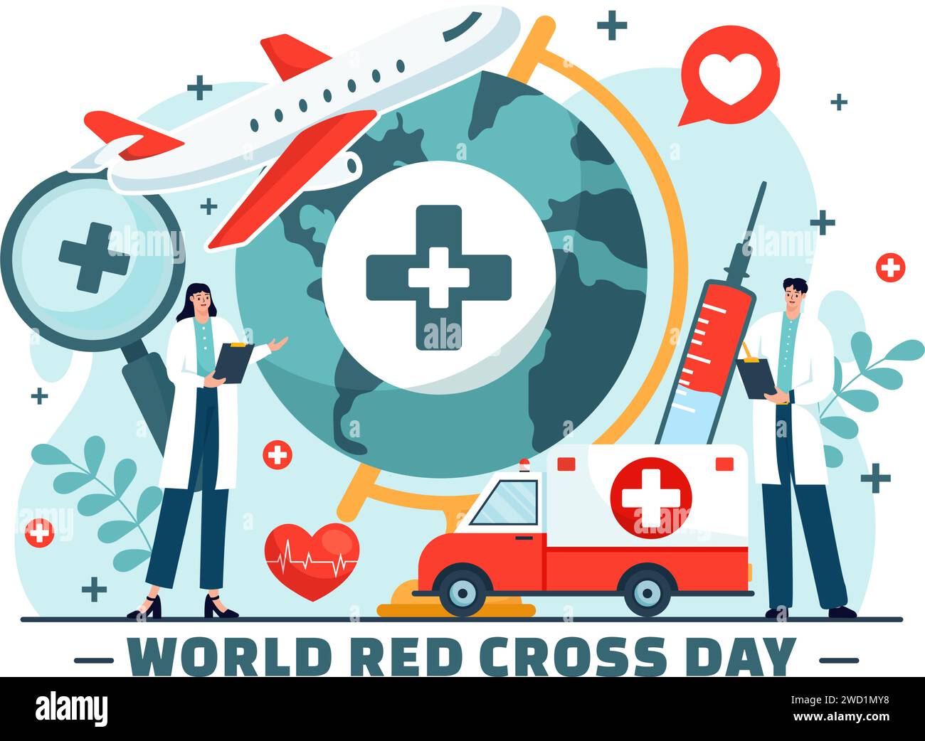 World Red Cross Day Vector Illustration on May 8 to Medical Health and ...