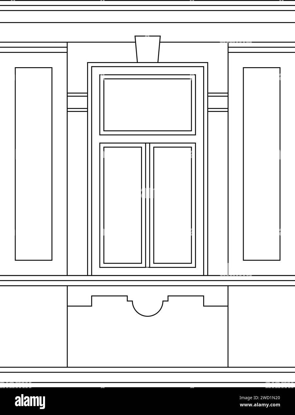 Historical Decorative Window, Europe around 1900, Architectural Drawing ...