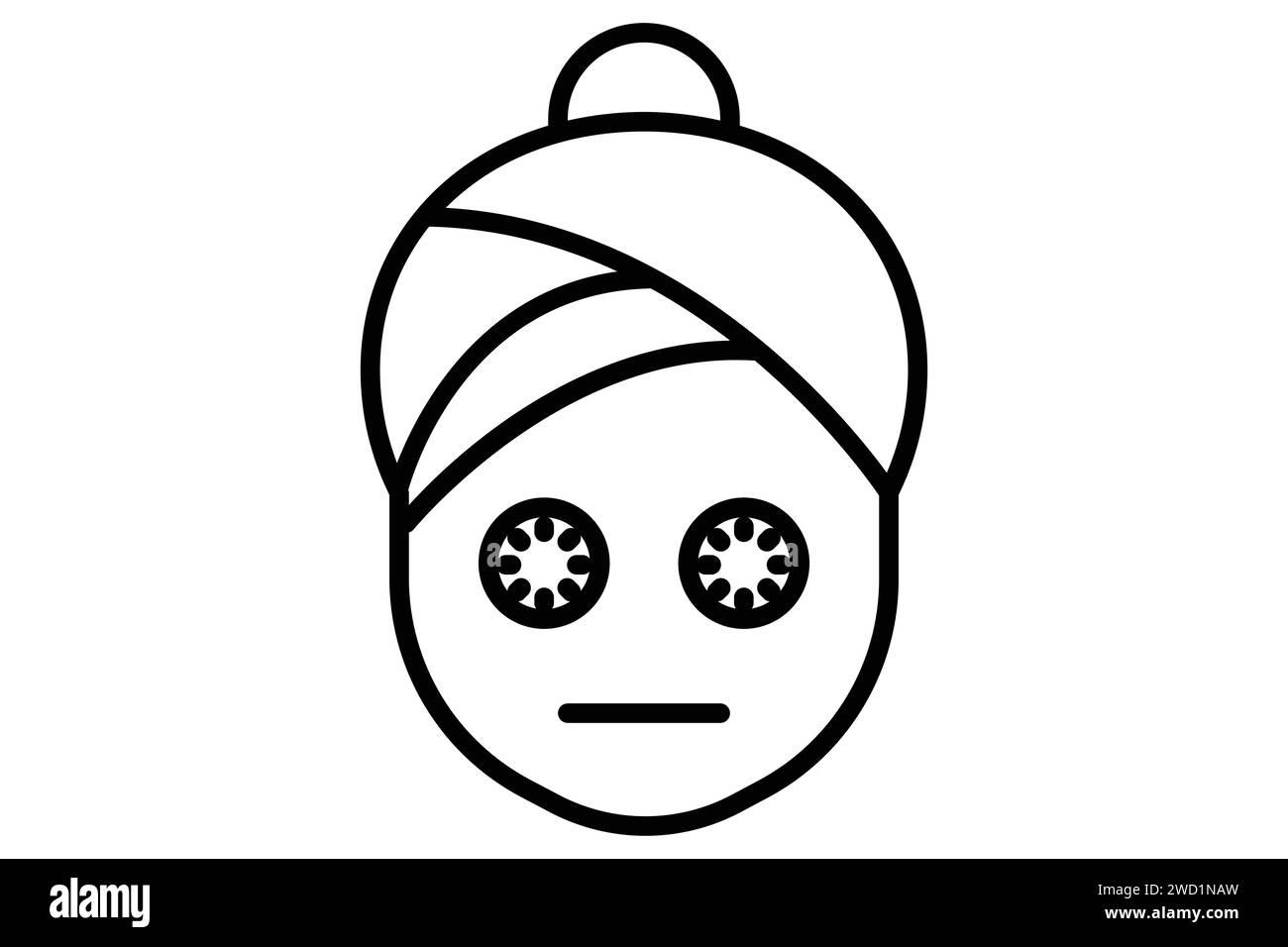Facial mask icon. icon related to skincare and facial treatments. line ...
