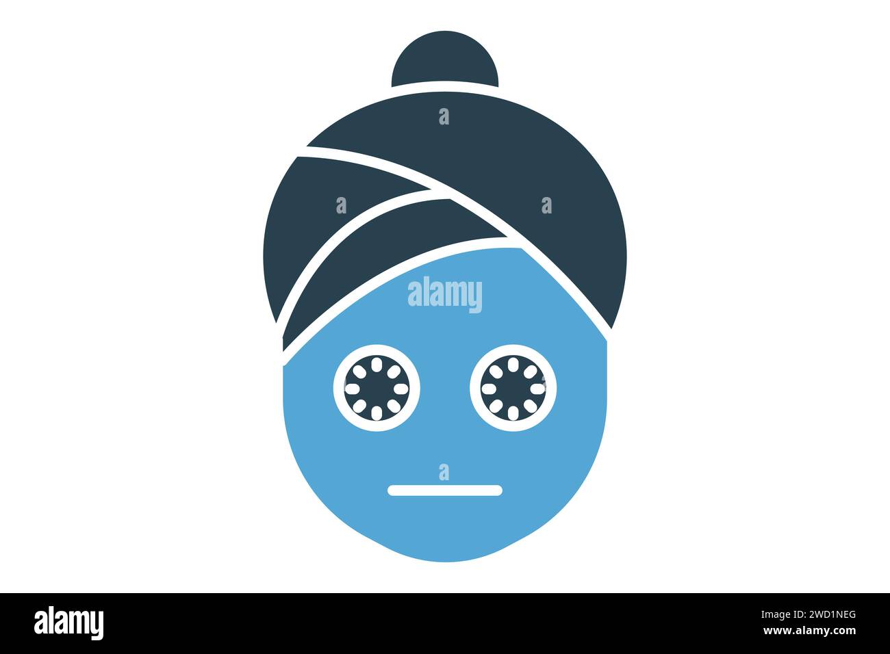 Facial mask icon. icon related to skincare and facial treatments. solid ...