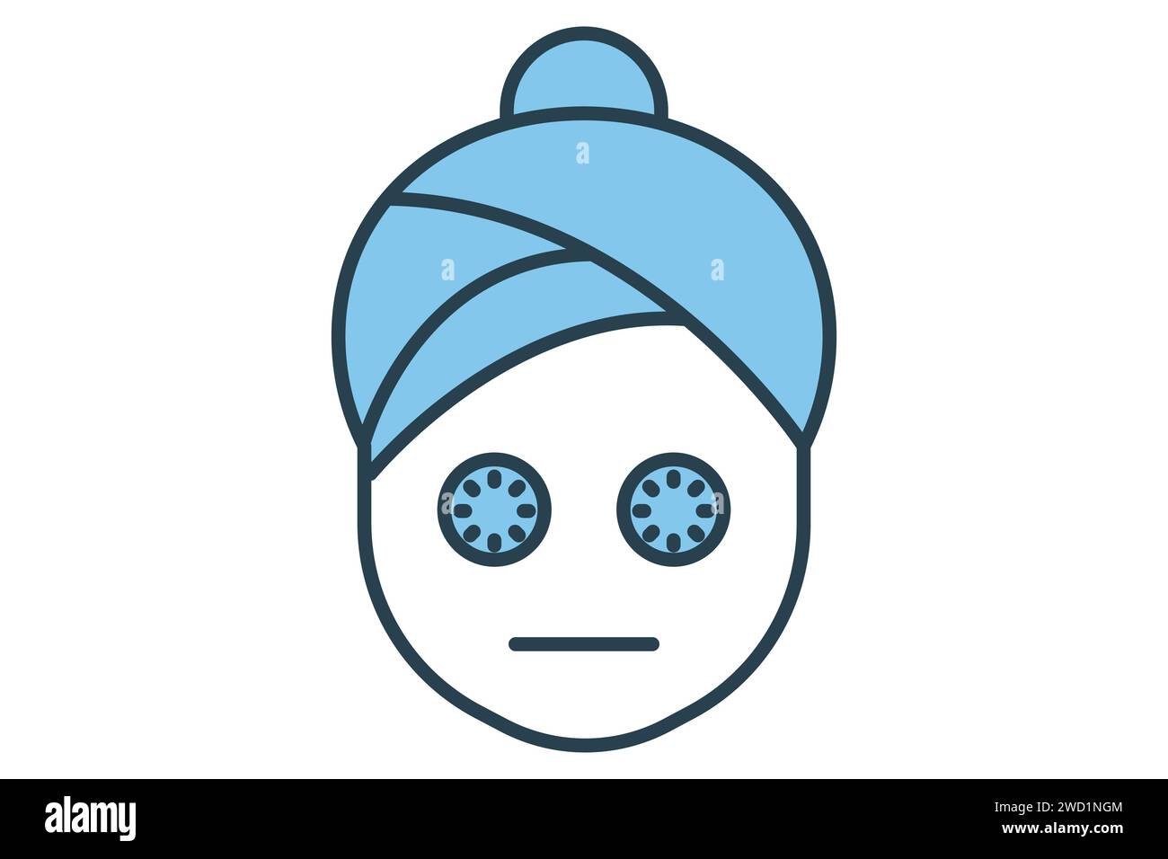 Facial mask icon. icon related to skincare and facial treatments. flat line icon style. element ...