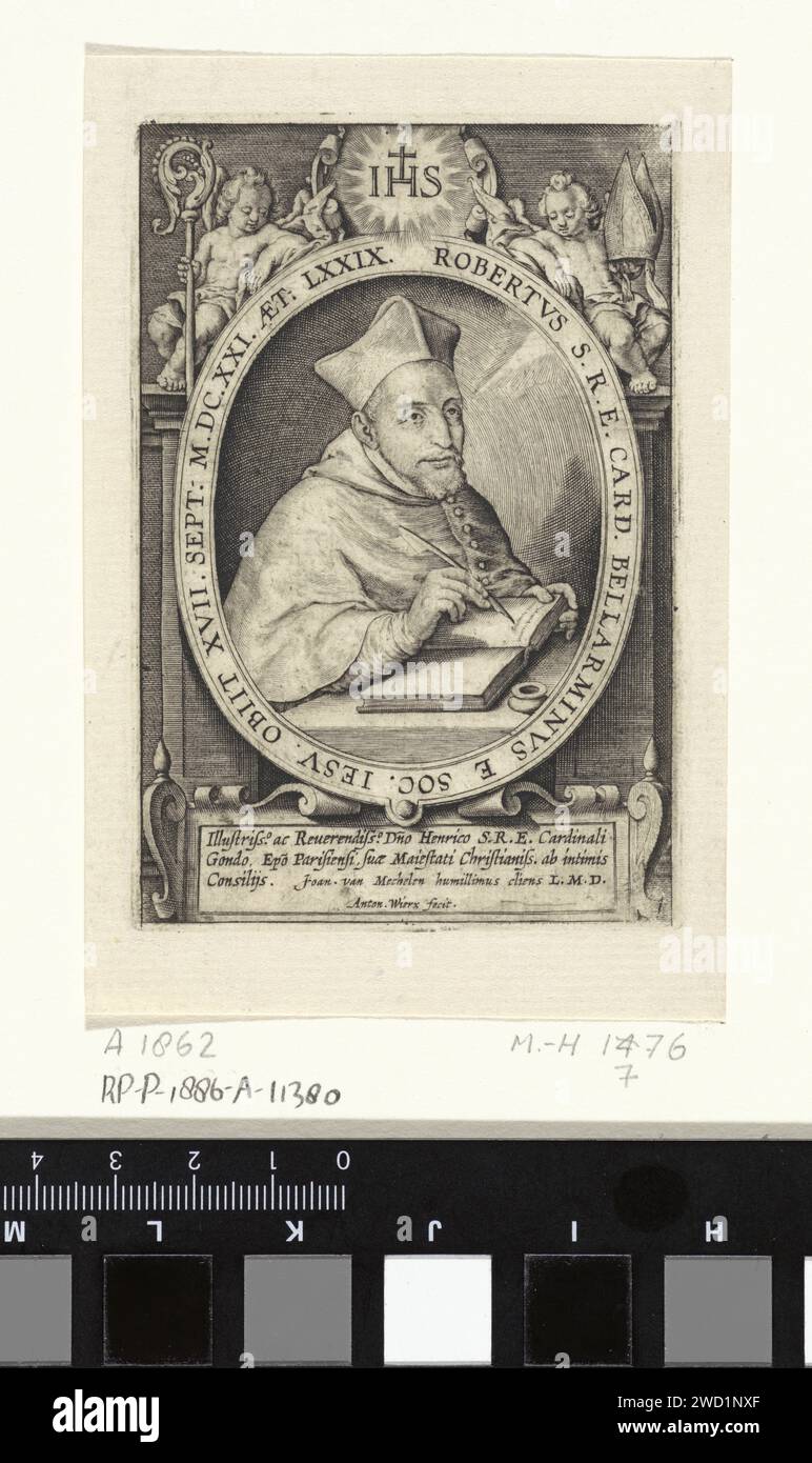 Portrait of Cardinal Robertus Bellarminus, at the age of 74, Antonie ...