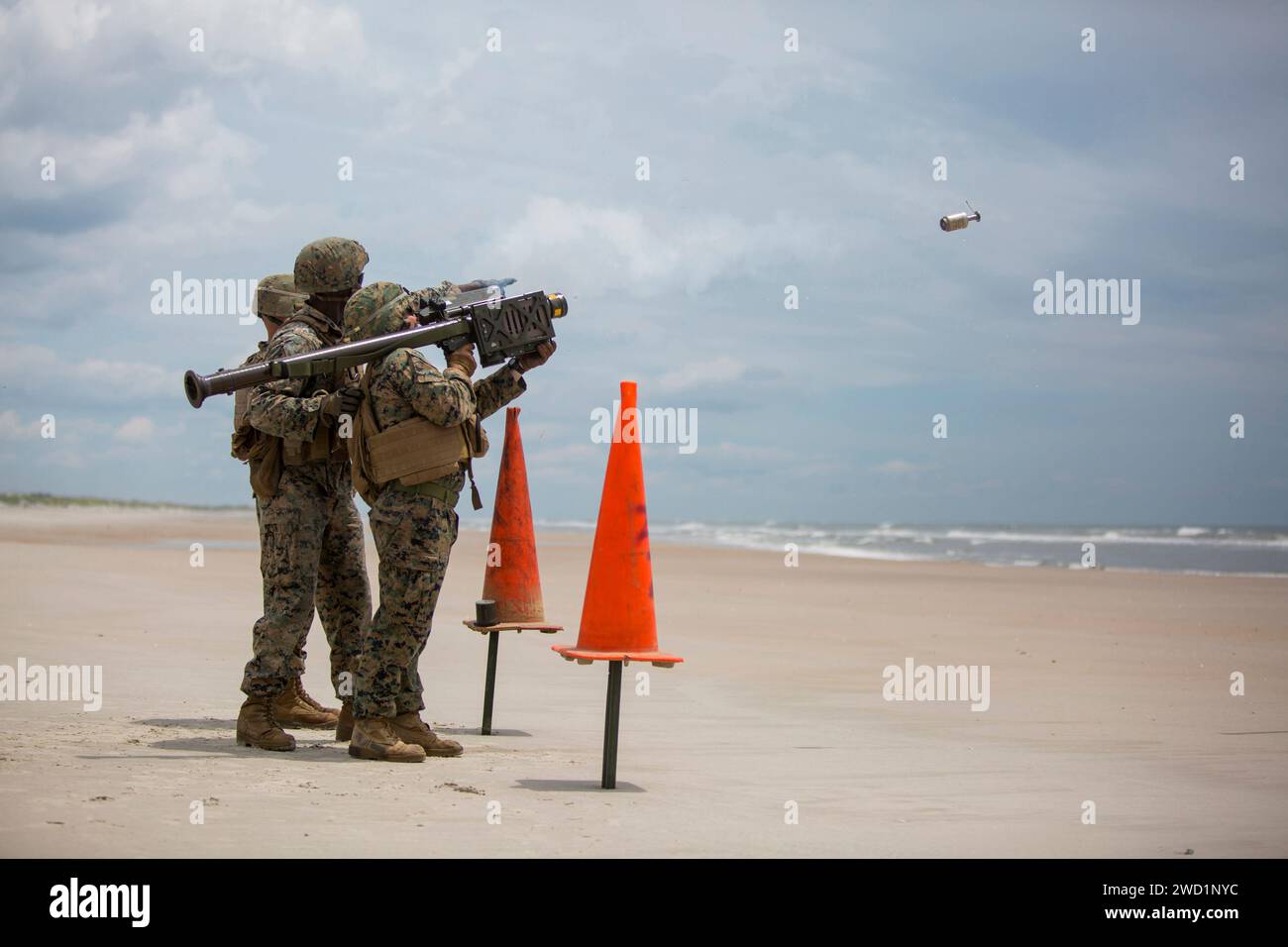 U.S. Marines fire a FIM-92 Stinger missile at Camp Lejeune, North ...