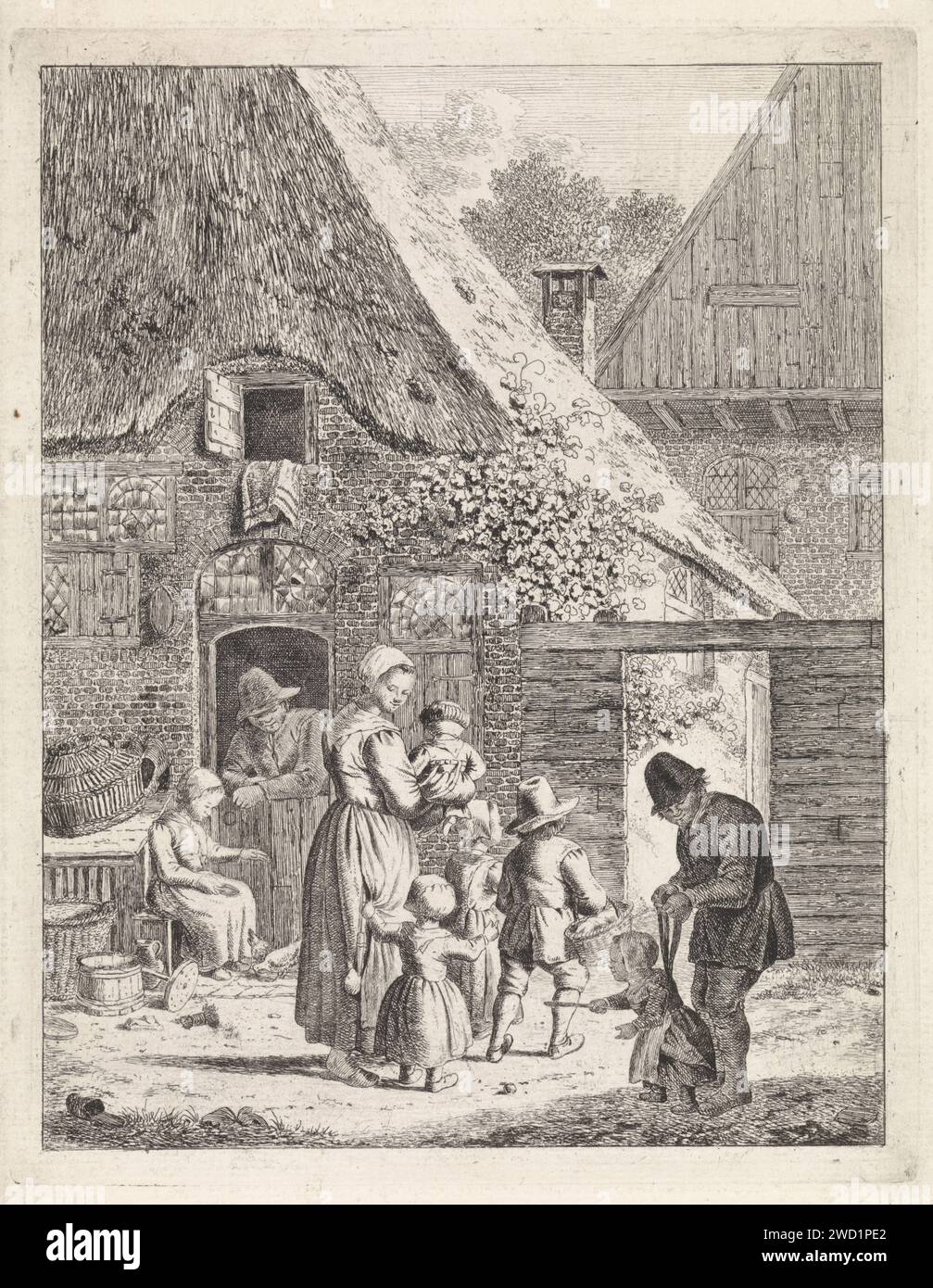 Farmers and children at Farm, Johannes Christiaan Janson, 1778 - 1823 ...