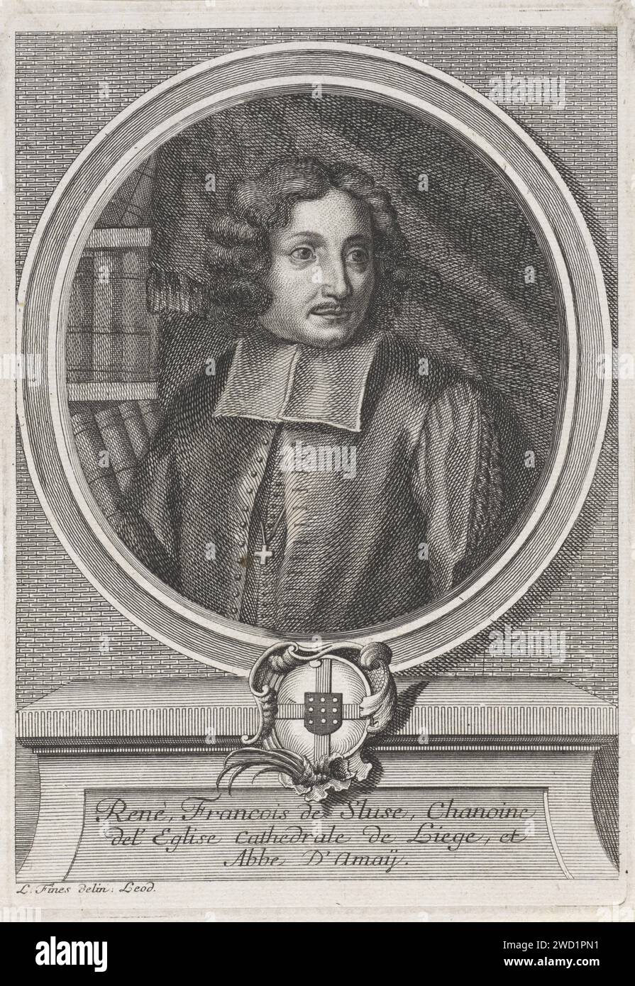 Portret van René -François Walter de Sluse, Anonymous, After L. Fines ...