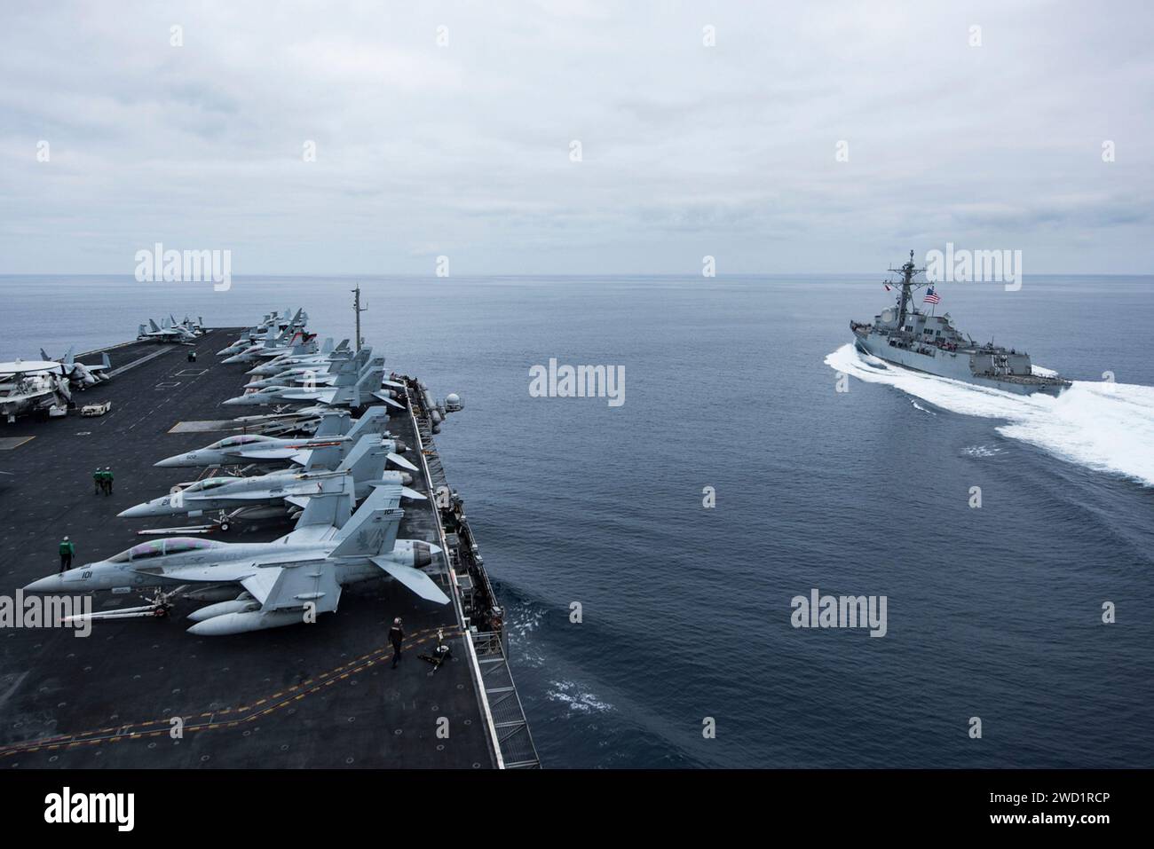The guided-missile destroyer USS Sampson breaks away from USS Theodore ...