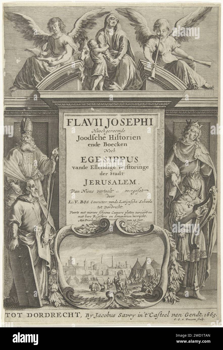 Title page for Flavii iosephi Hooch -known Jewish Historien, Dordrecht ...
