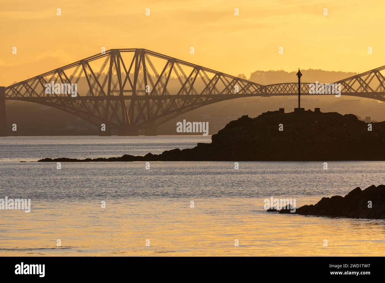 A beautiful sunset in the Firth of Forth looking towards Downing Point ...