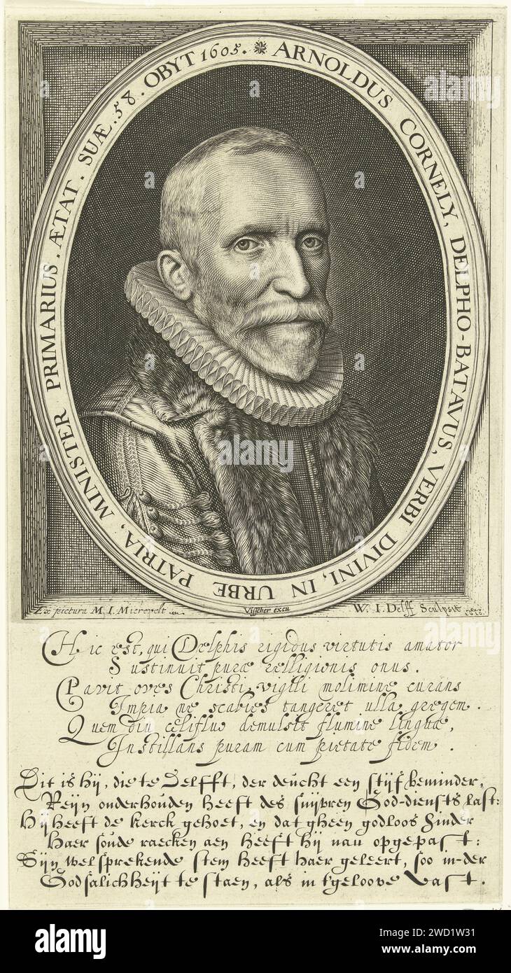 Portrait of pastor Arnold Cornelisz. Crusius at the age of 58, Willem ...