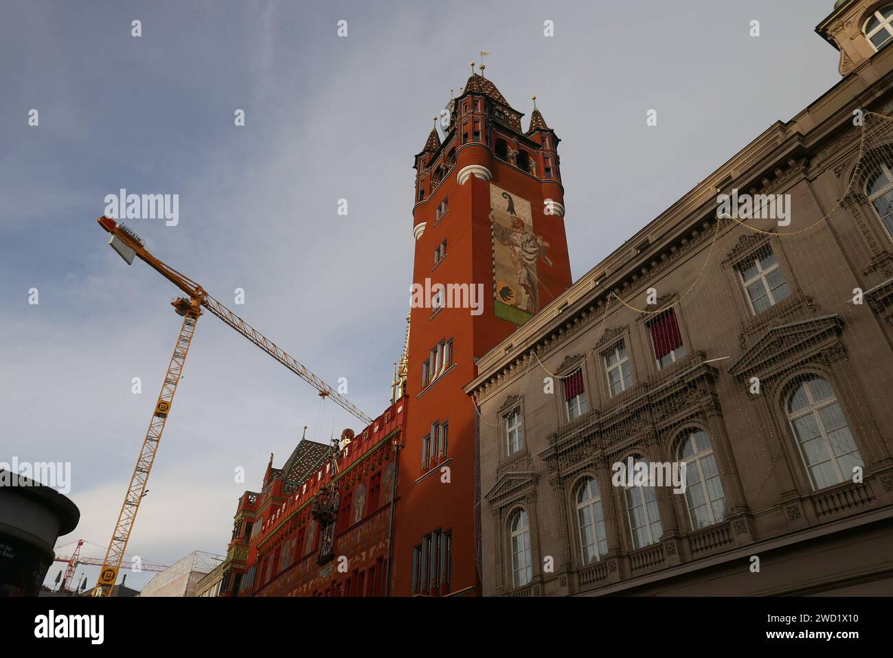 BASEL, SWITZERLAND - JANUARY 4, 2024: Rathaus building, the historical ...