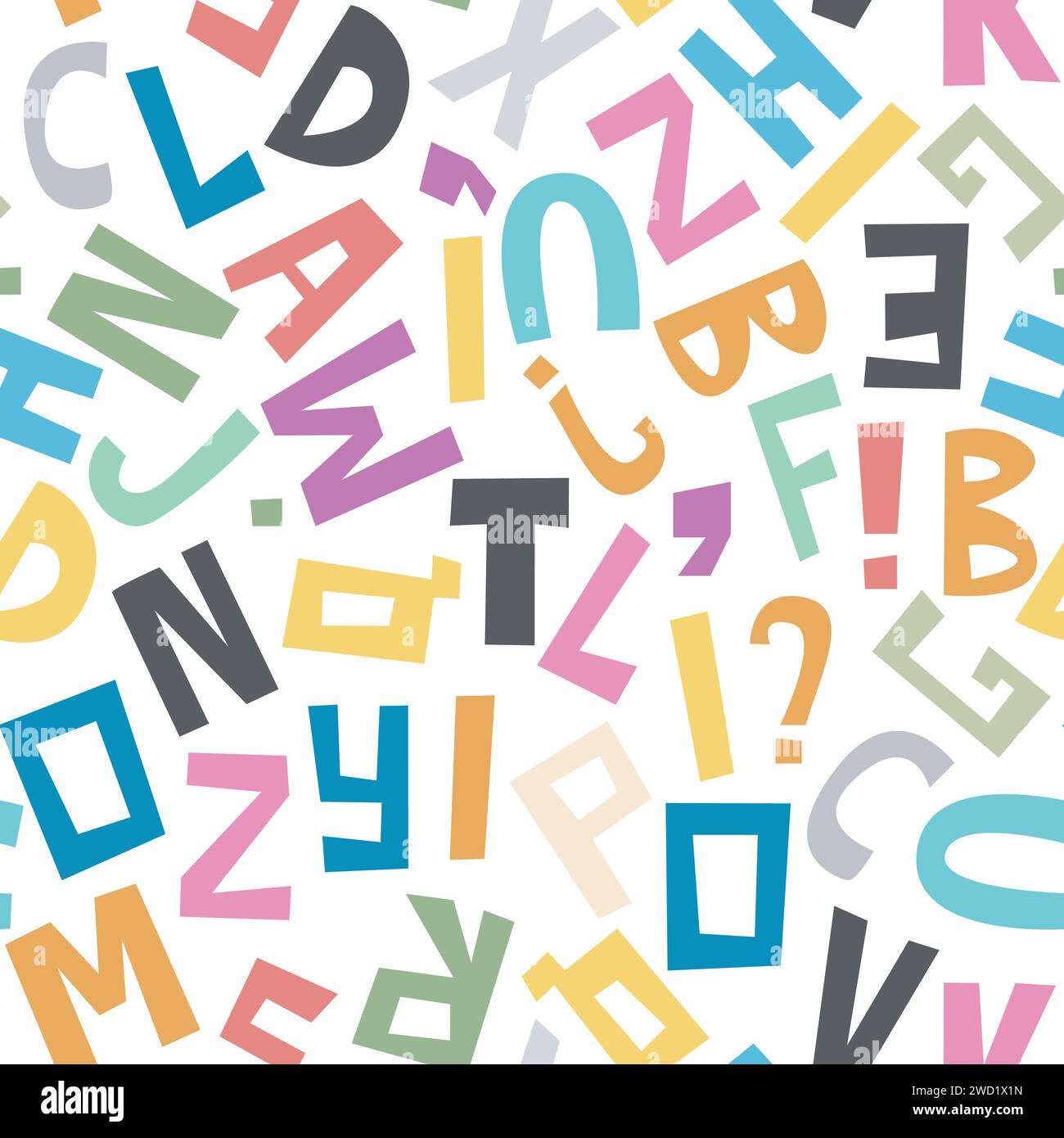 English alphabet random cut out letters seamless pattern Stock Vector ...