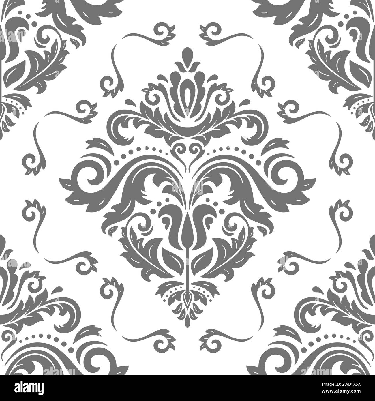Orient vector classic silver pattern. Seamless abstract background with ...