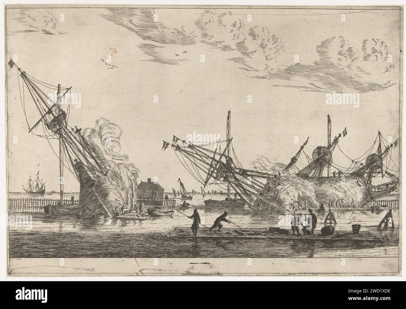 Waterproofing the Rolls of three flute ships, Reinier Nooms, 1650 ...