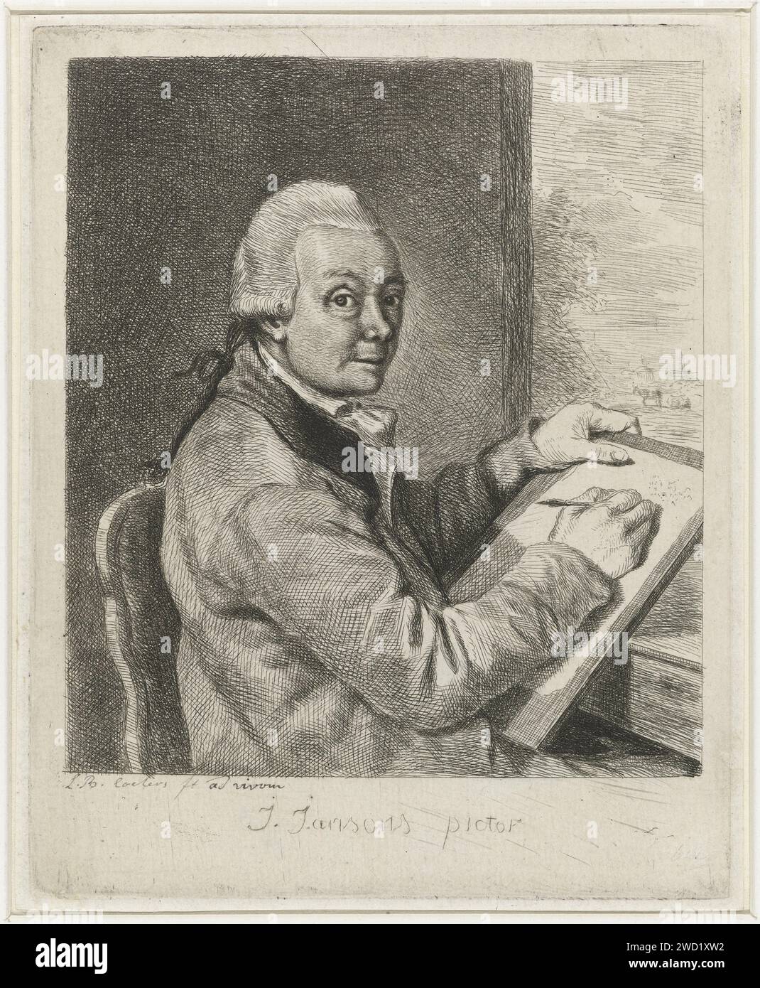 Portrait of the artist Johannes Janson, characteristic, Louis Bernard ...