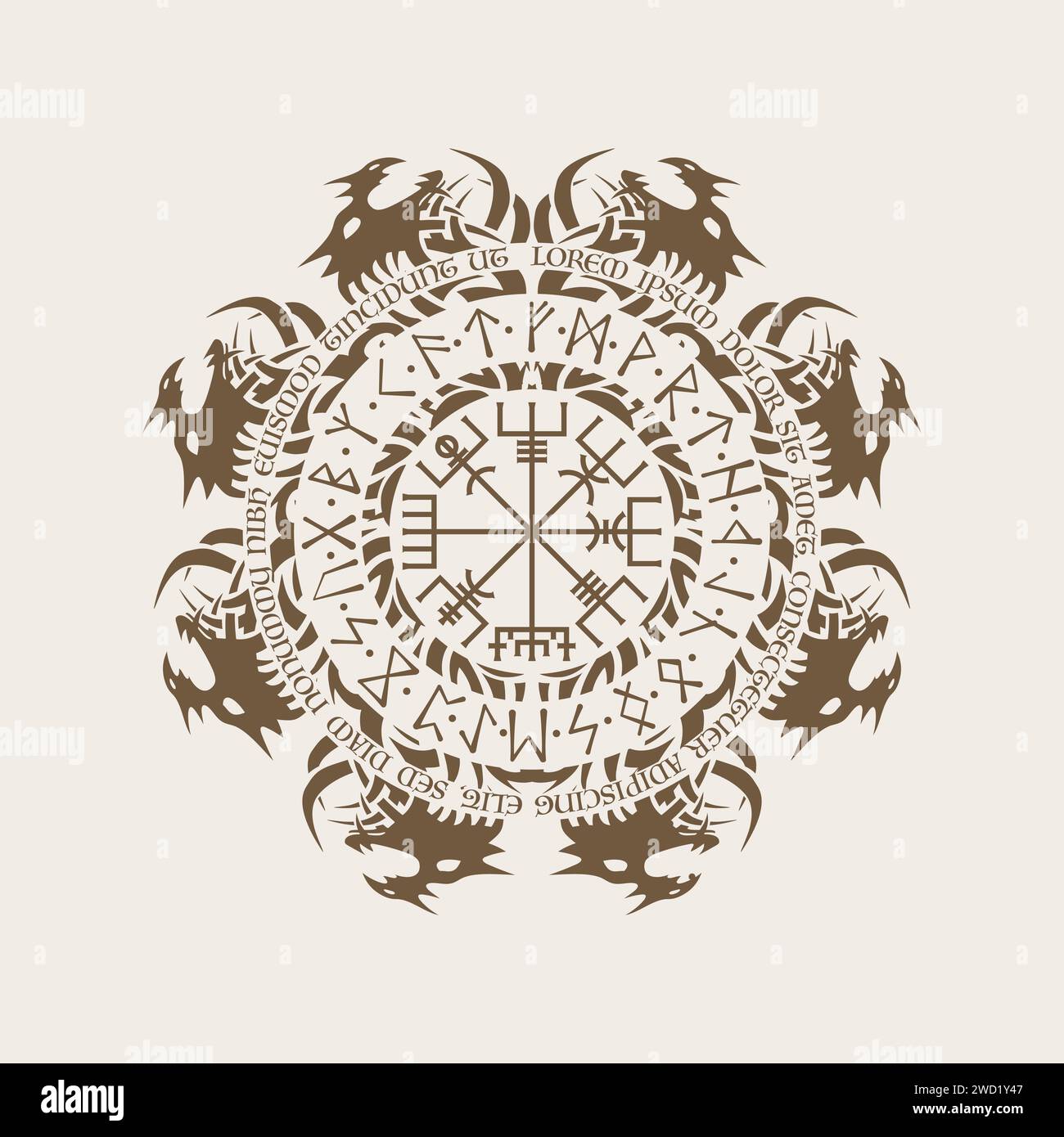 Dragon circle runic symbol Stock Vector Image & Art - Alamy