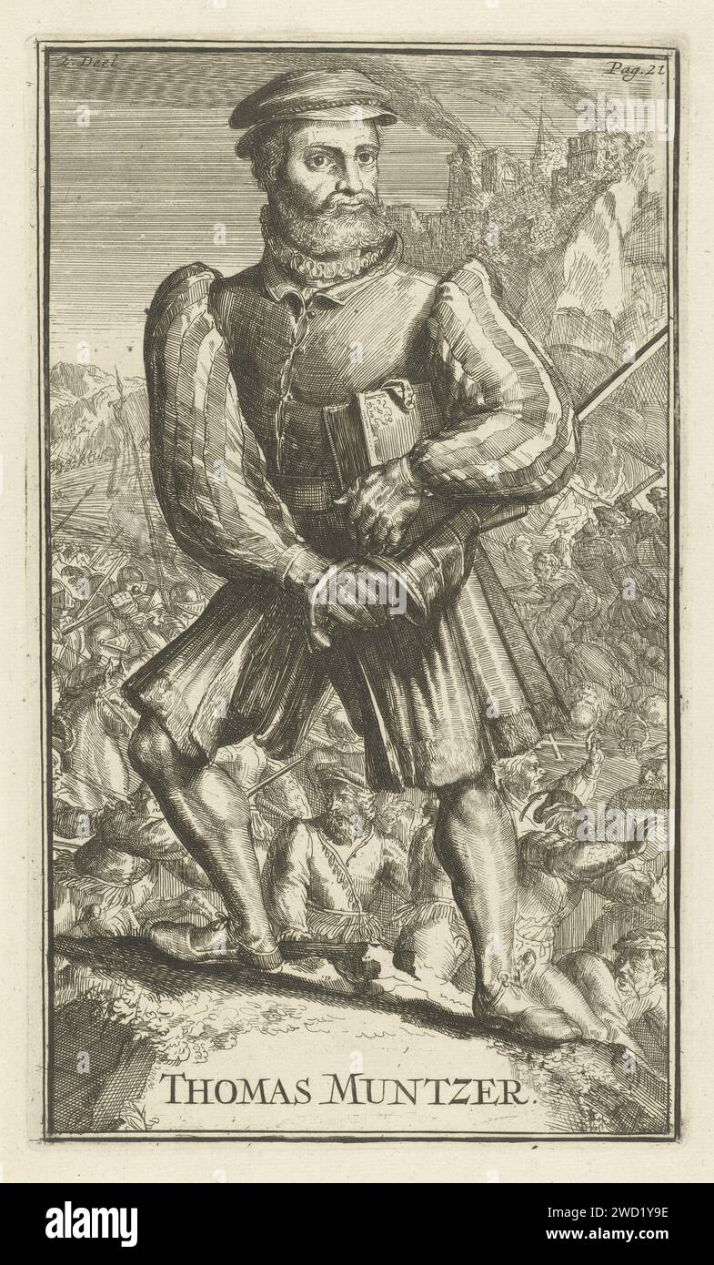 Portrait of Thomas Muntzer, Romeyn de Hooghe, 1701 print Portrait ...