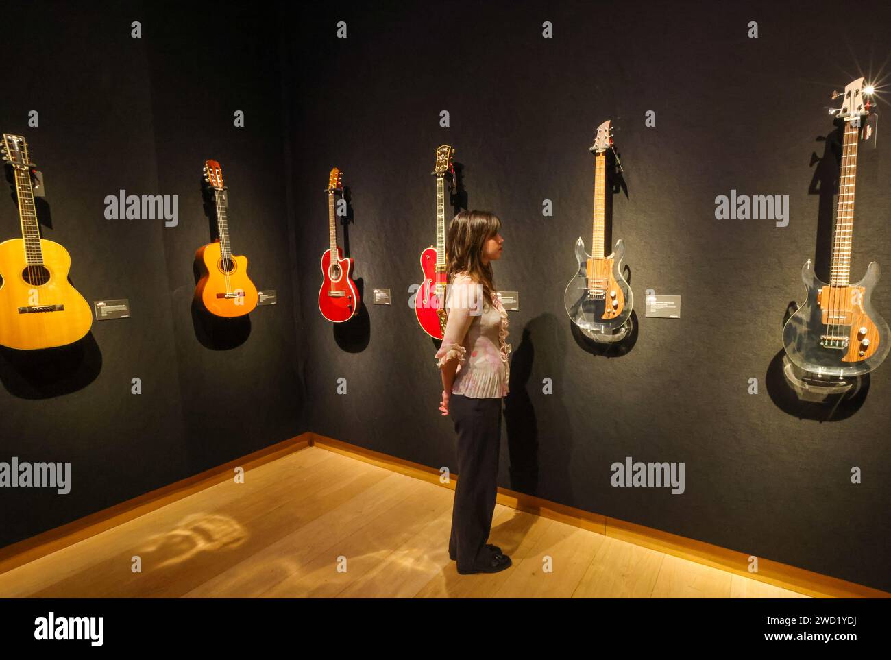 London, UK. 18th Jan, 2024. Guitars from the personal collection of ...