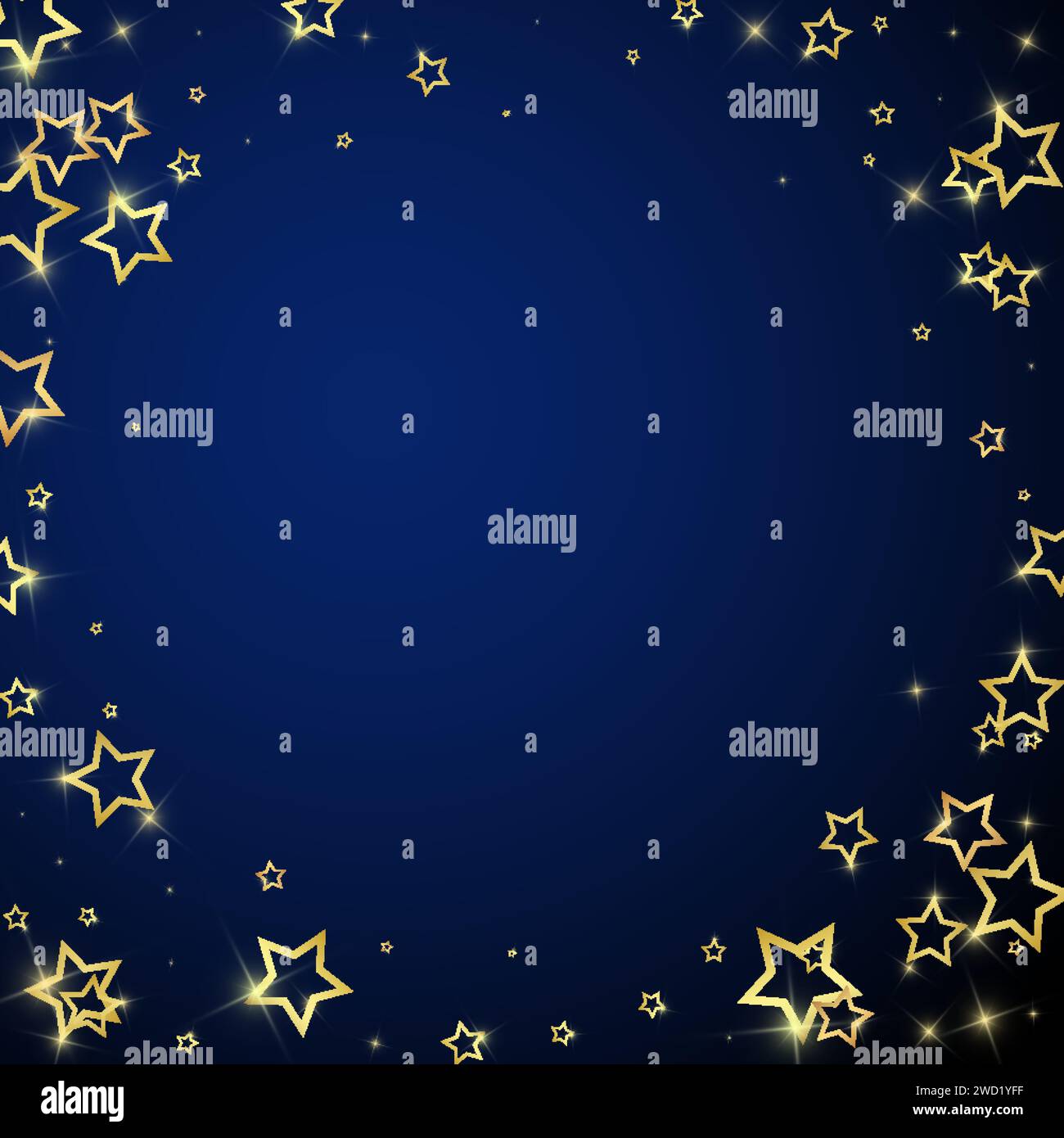 Twinkle stars scattered around randomly, flying, falling down, floating ...