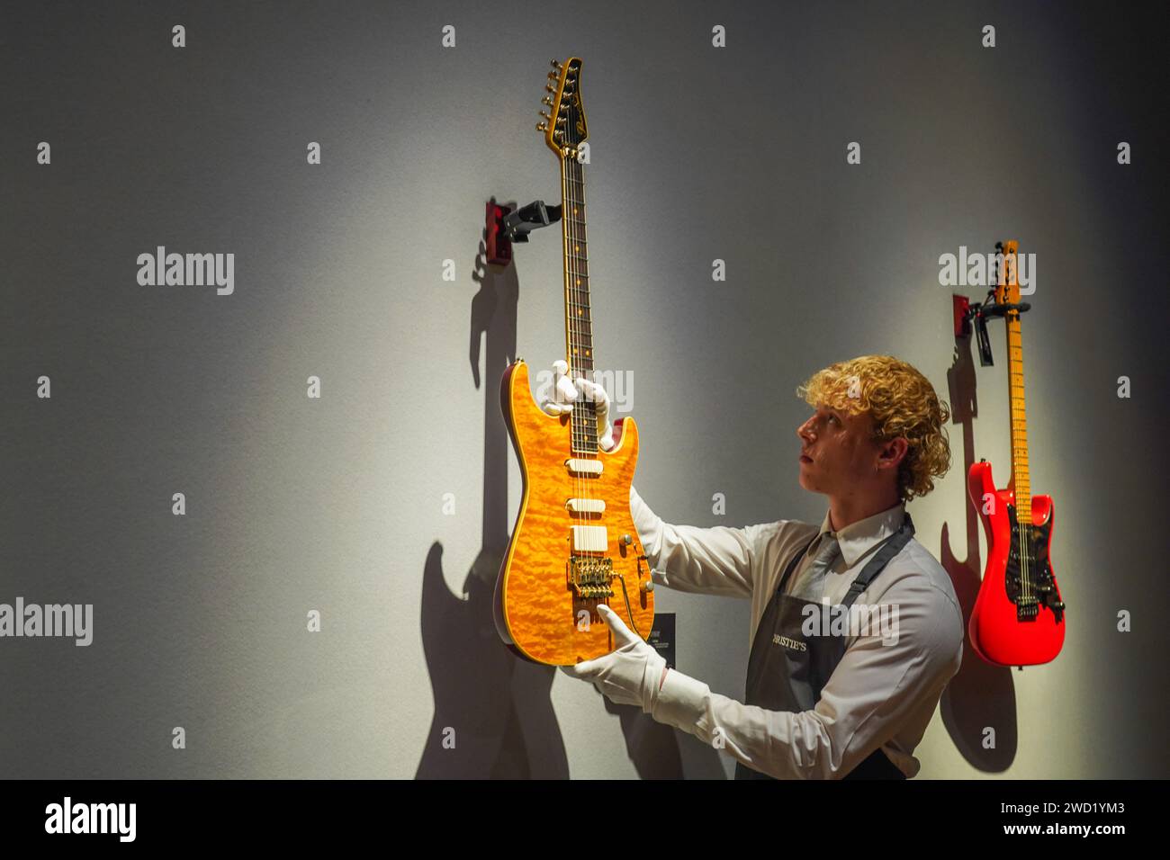 London, UK. 18 January 2024. . 120 guitars spanning 50 years from the ...