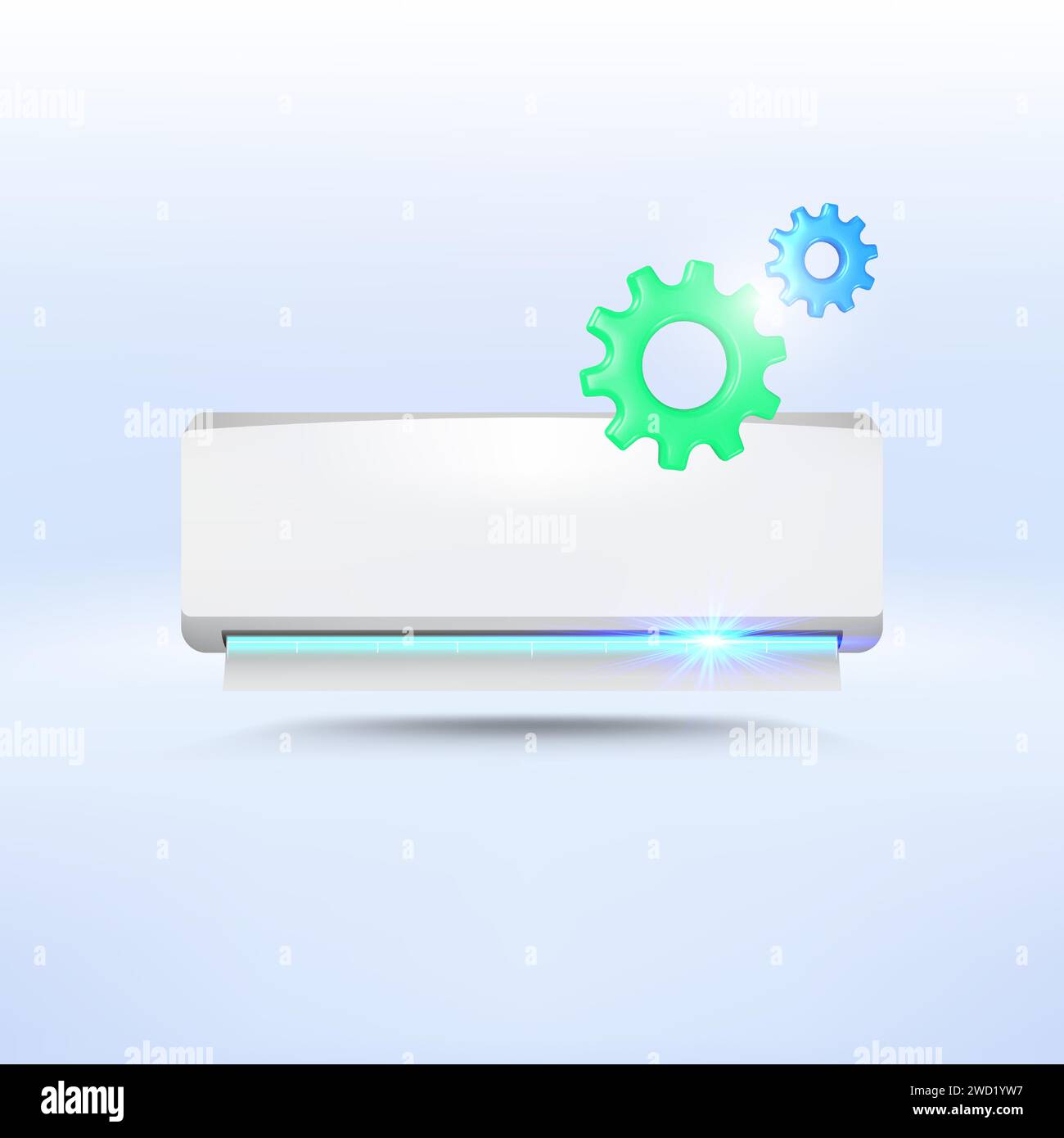 Air conditioner with gears. Service and repair. AC maintenance. 3D ...