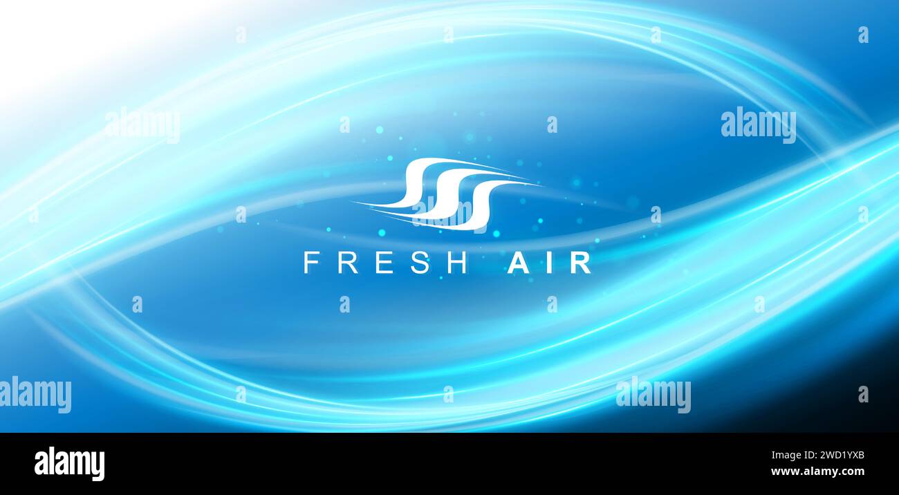 WebBlue waves showing a stream of clean fresh air. Soft blue curved ...