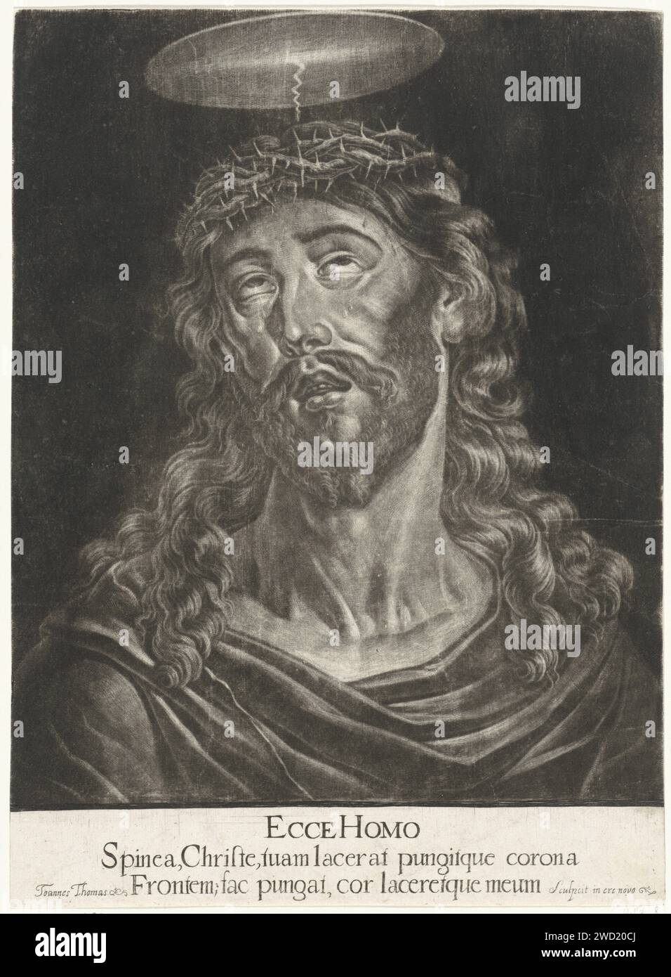 Ecce Homo, Jan Thomas, 1642 - 1678 print Christ with the crown of ...