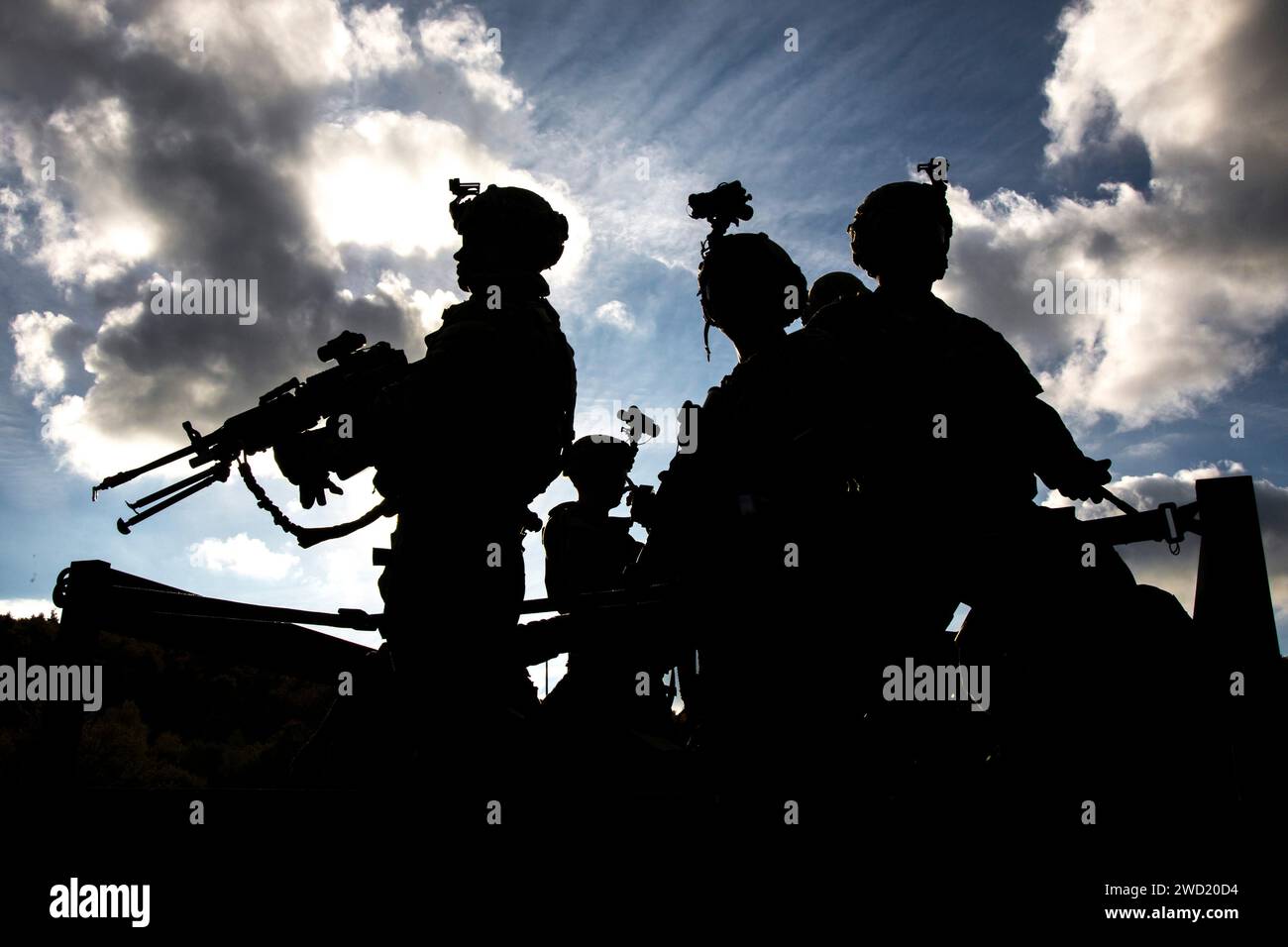 U.S. Soldiers prepare for a convoy to a tactical operation center ...