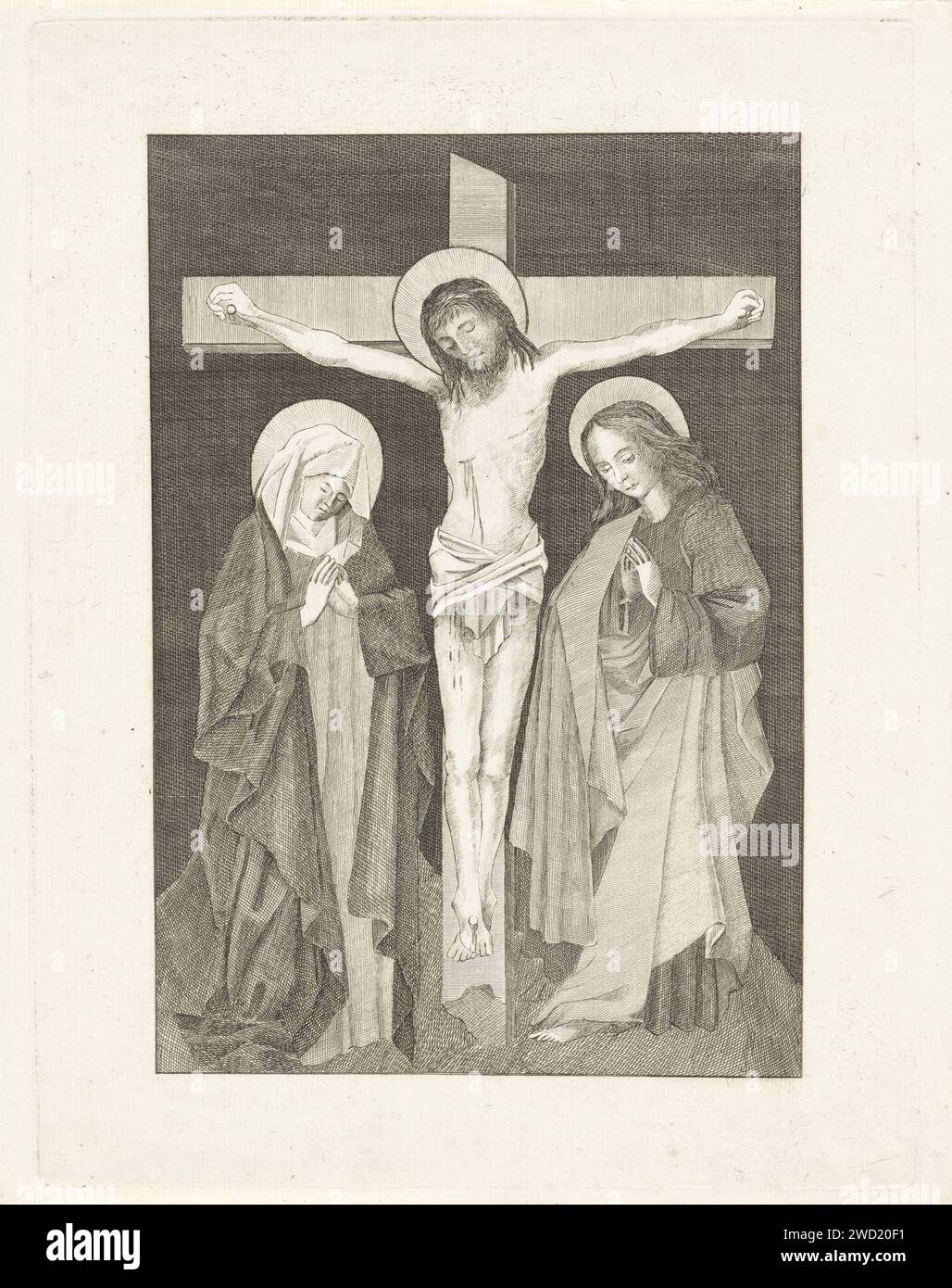 Christ on the cross, on either side Mary and Johannes, Anonymous, After Desiderius Erasmus, c ...