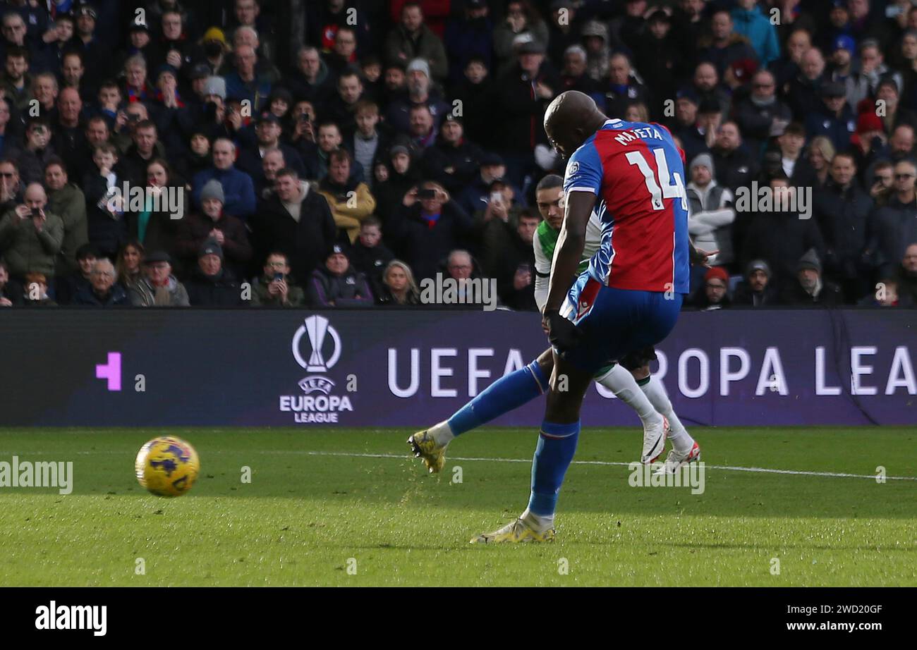 GOAL 1-0, Jean-Philippe Mateta of Crystal Palace scores a penalty kick ...